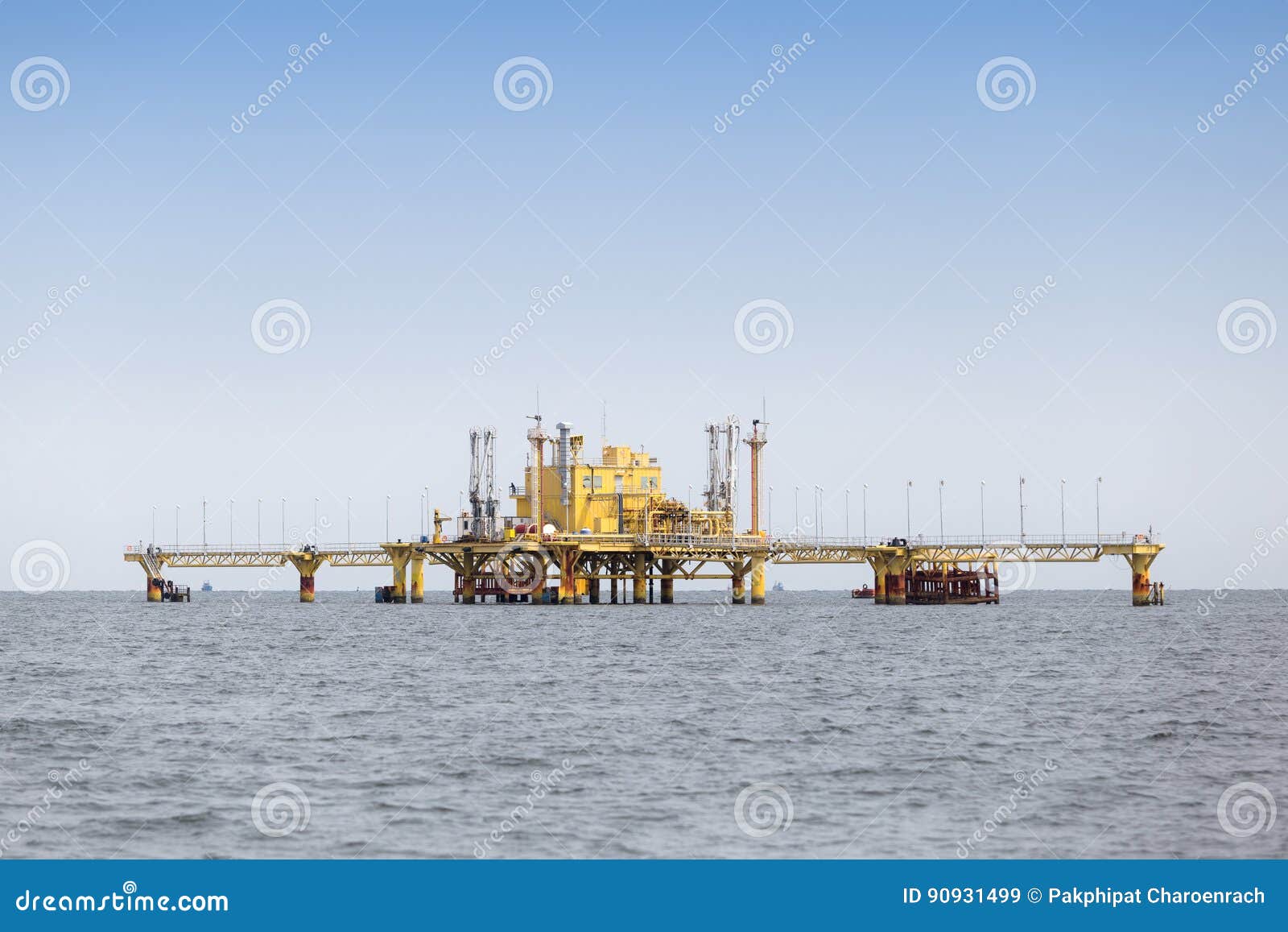 Offshore Production Platform in the Middle of Ocean. Stock Image ...