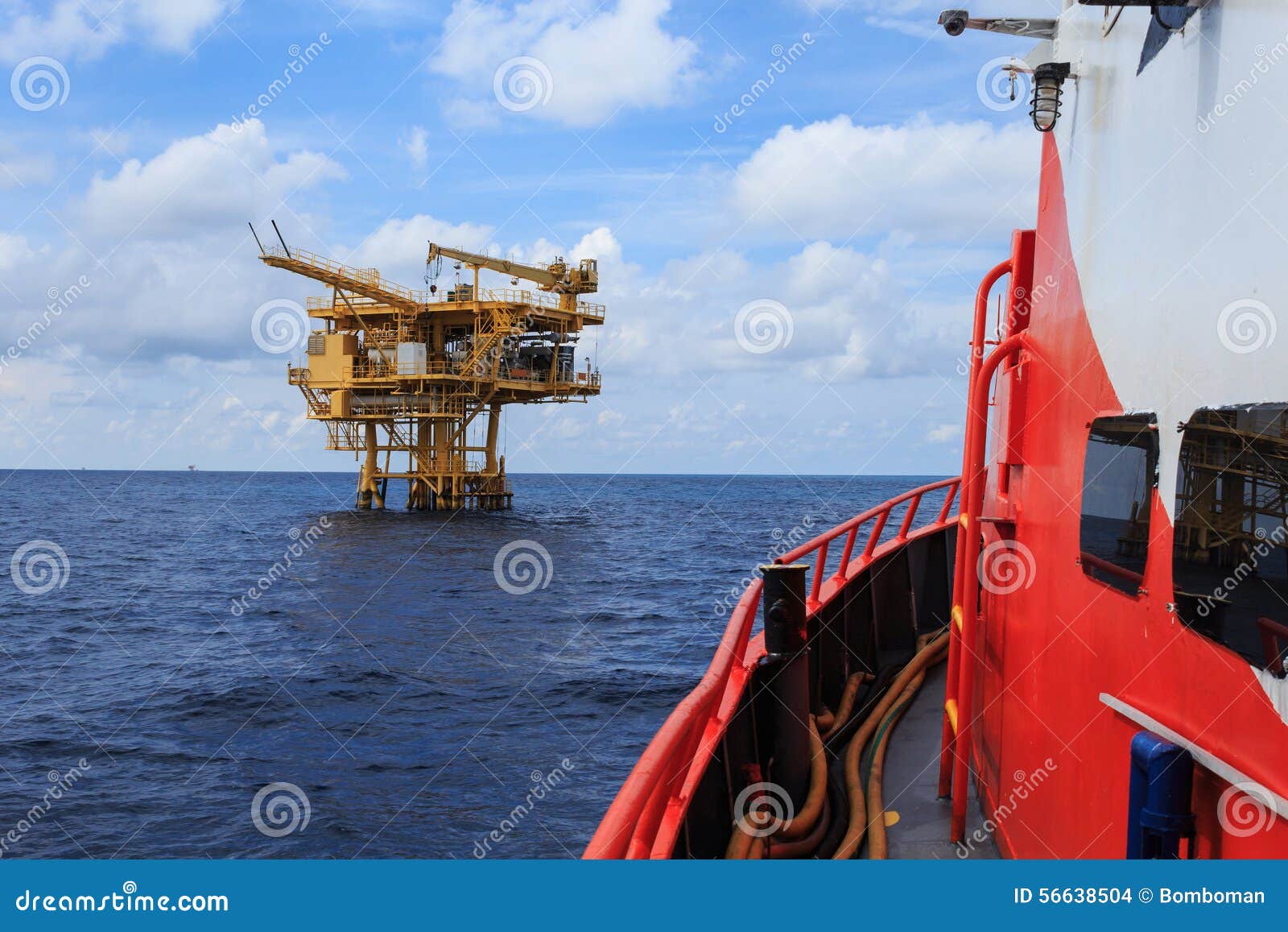 Offshore Production Platform for Petroleum Development Stock Photo ...