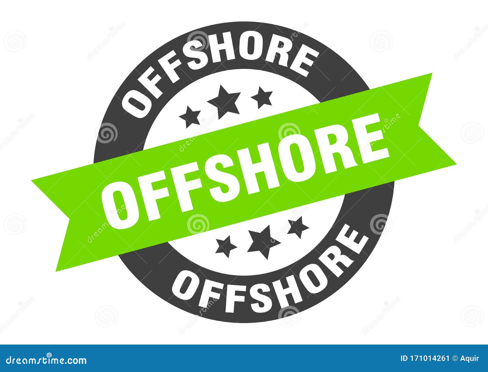 Offshore Sign. Offshore Round Ribbon Sticker Stock Vector ...