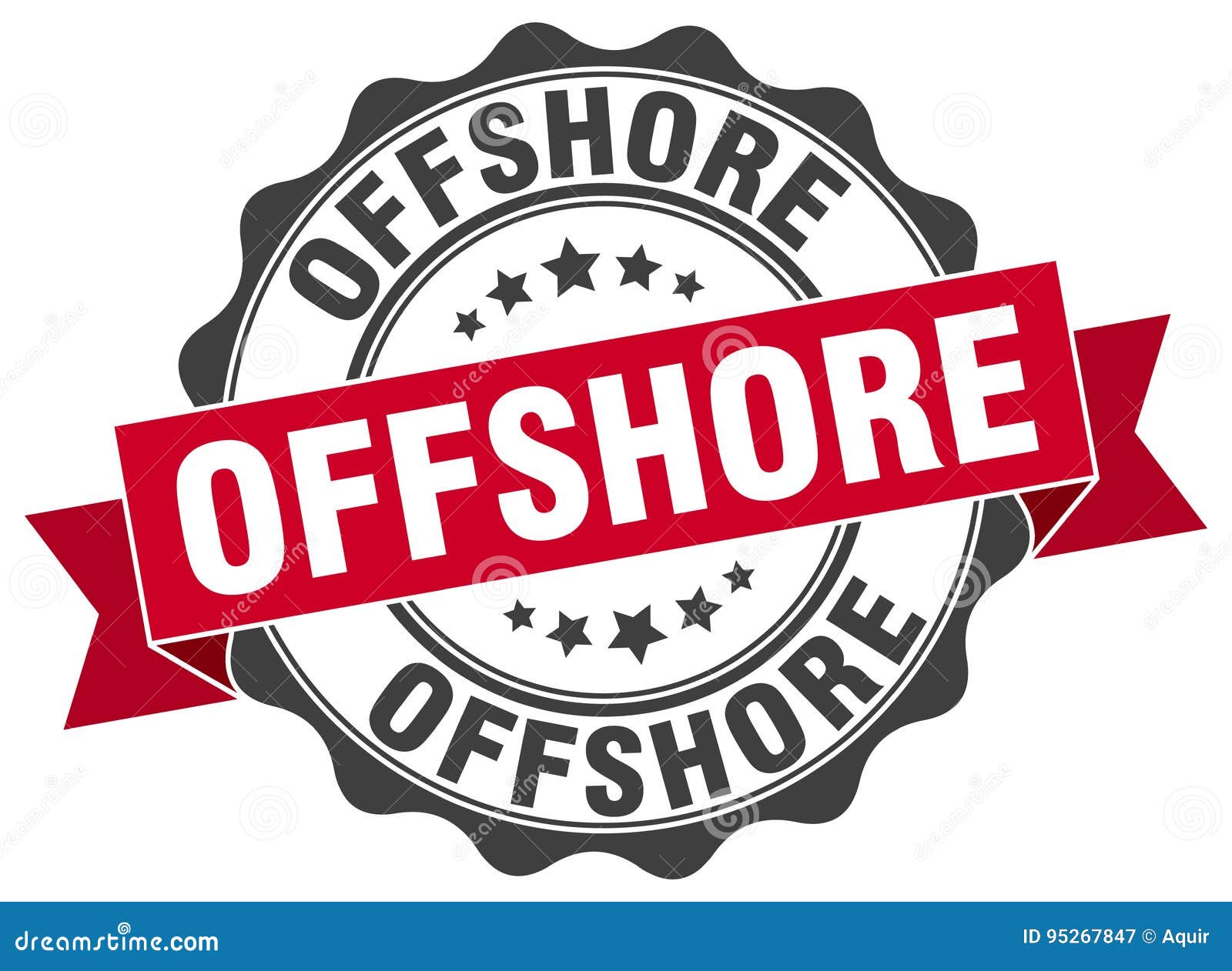 Offshore stamp stock vector. Illustration of ribbon, banner - 95267847