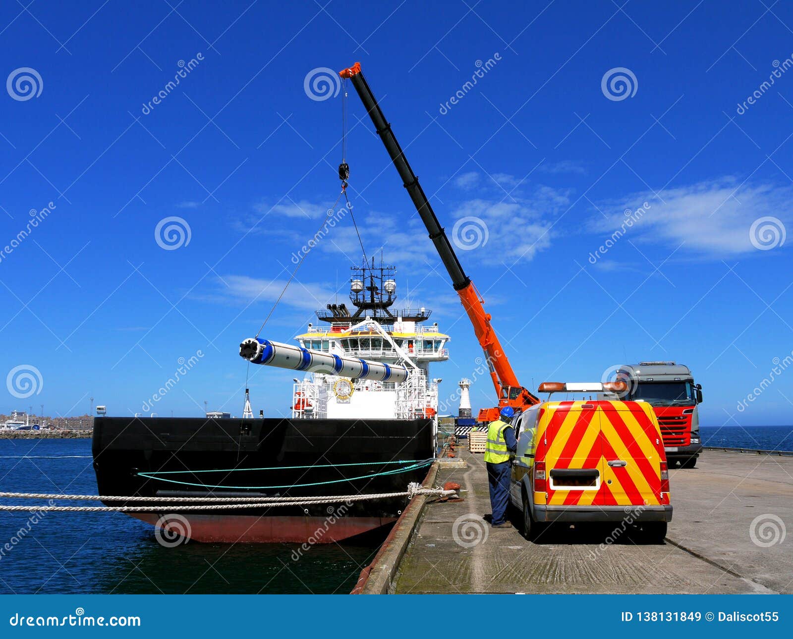 Offshore Supply Ship Loading Operations. Stock Image - Image of base ...