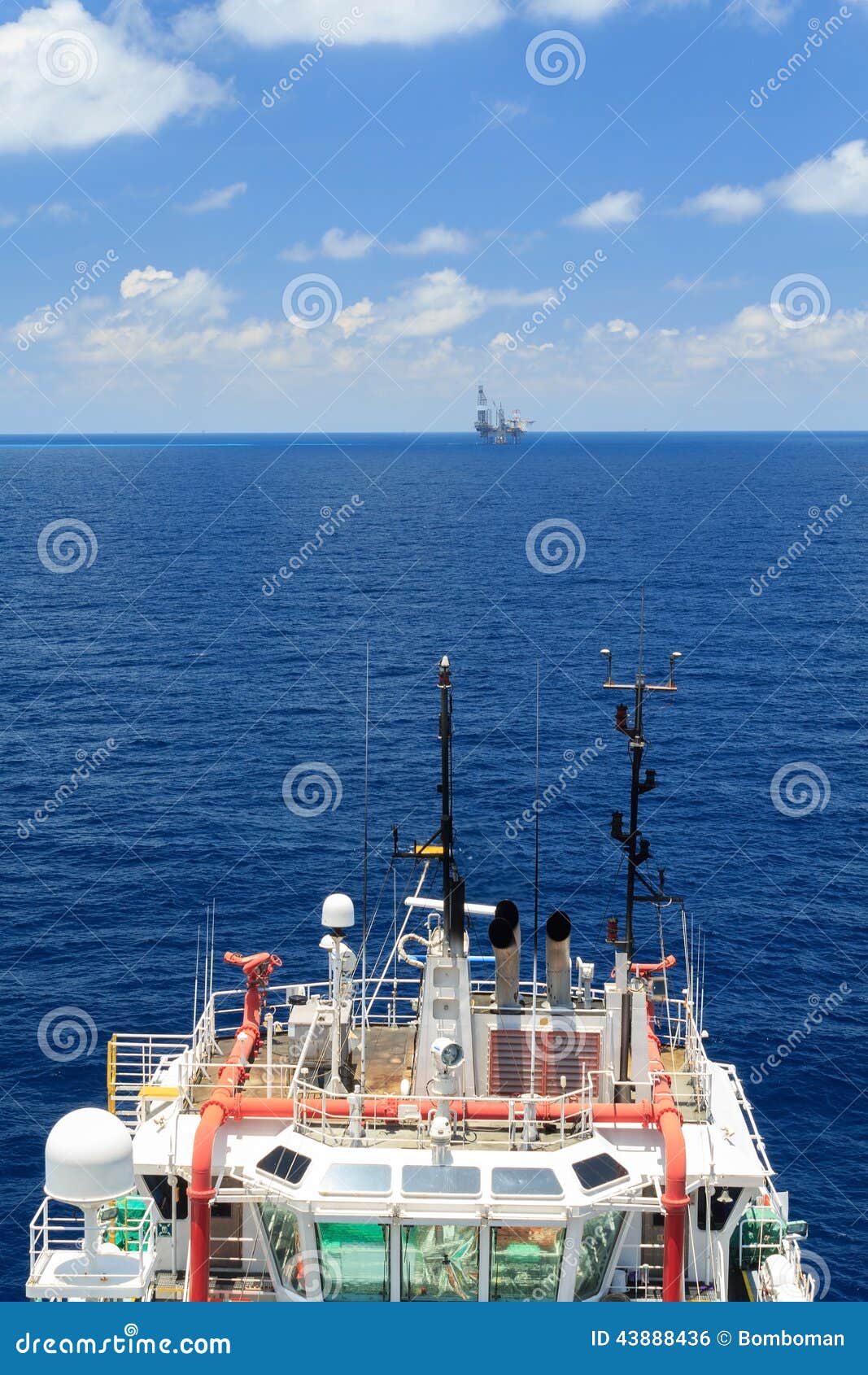 Offshore Supply Vessel for Oil Drilling Rig Stock Photo - Image of ...