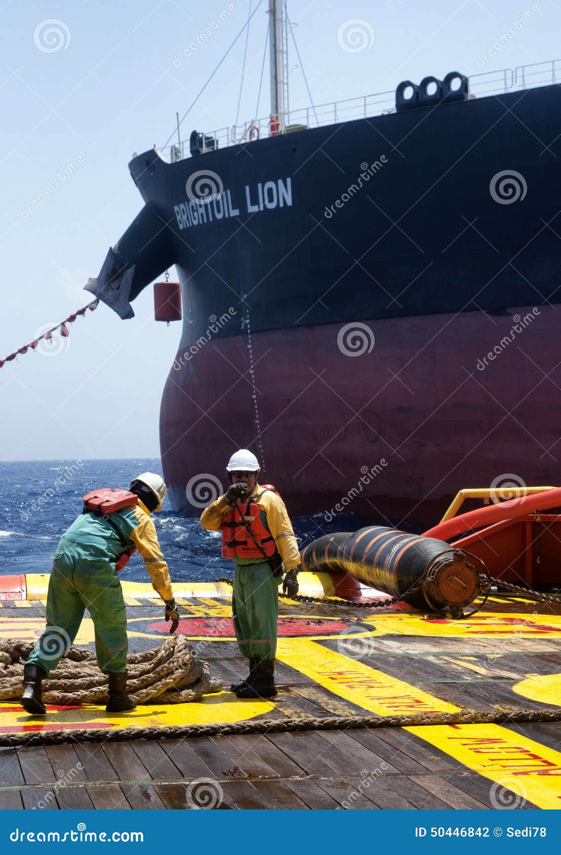 Offshore Vessel Crew Working on Deck Editorial Photography - Image of ...