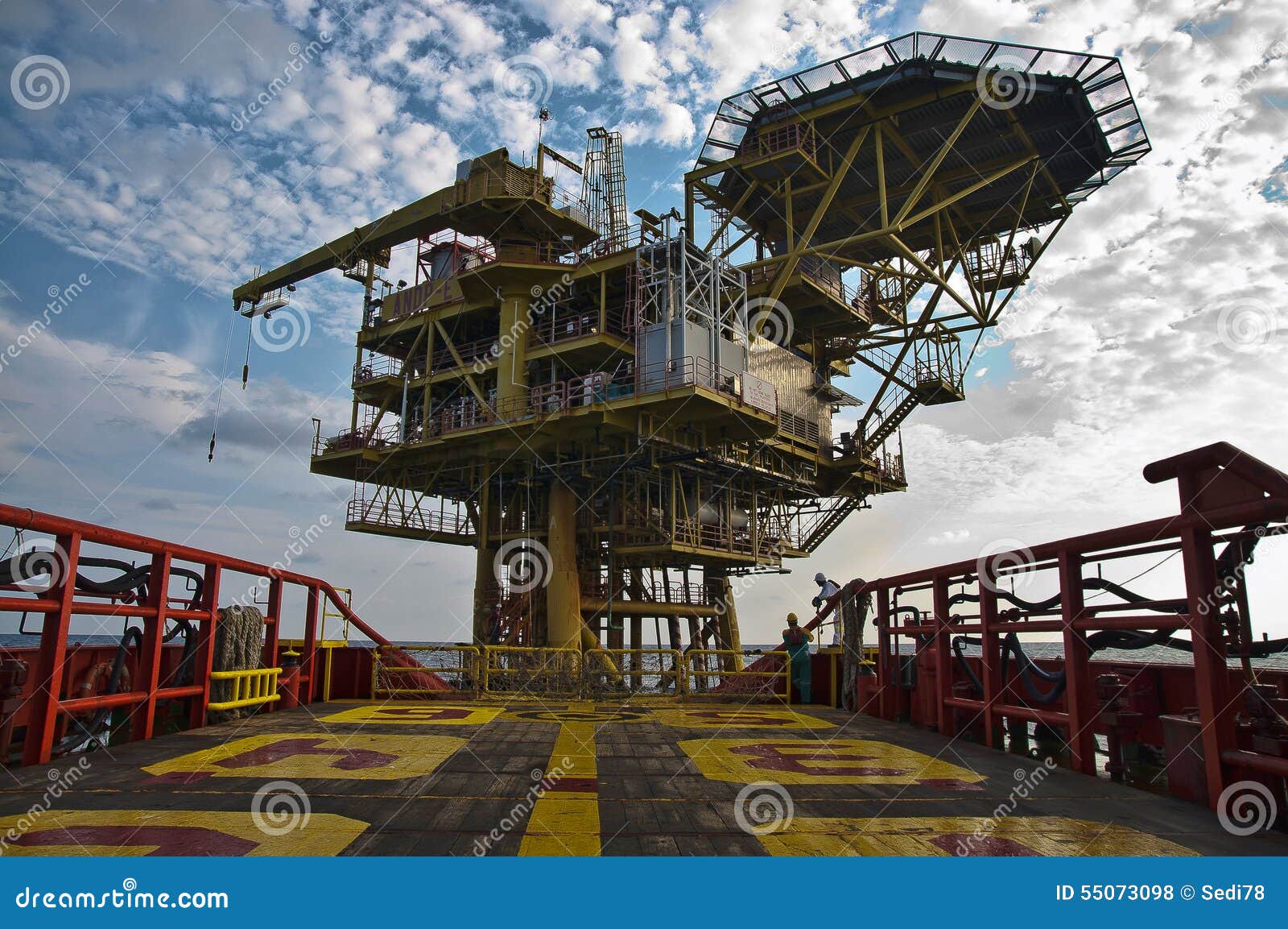 Offshore Vessel Crew Working on Deck Editorial Stock Photo - Image of ...