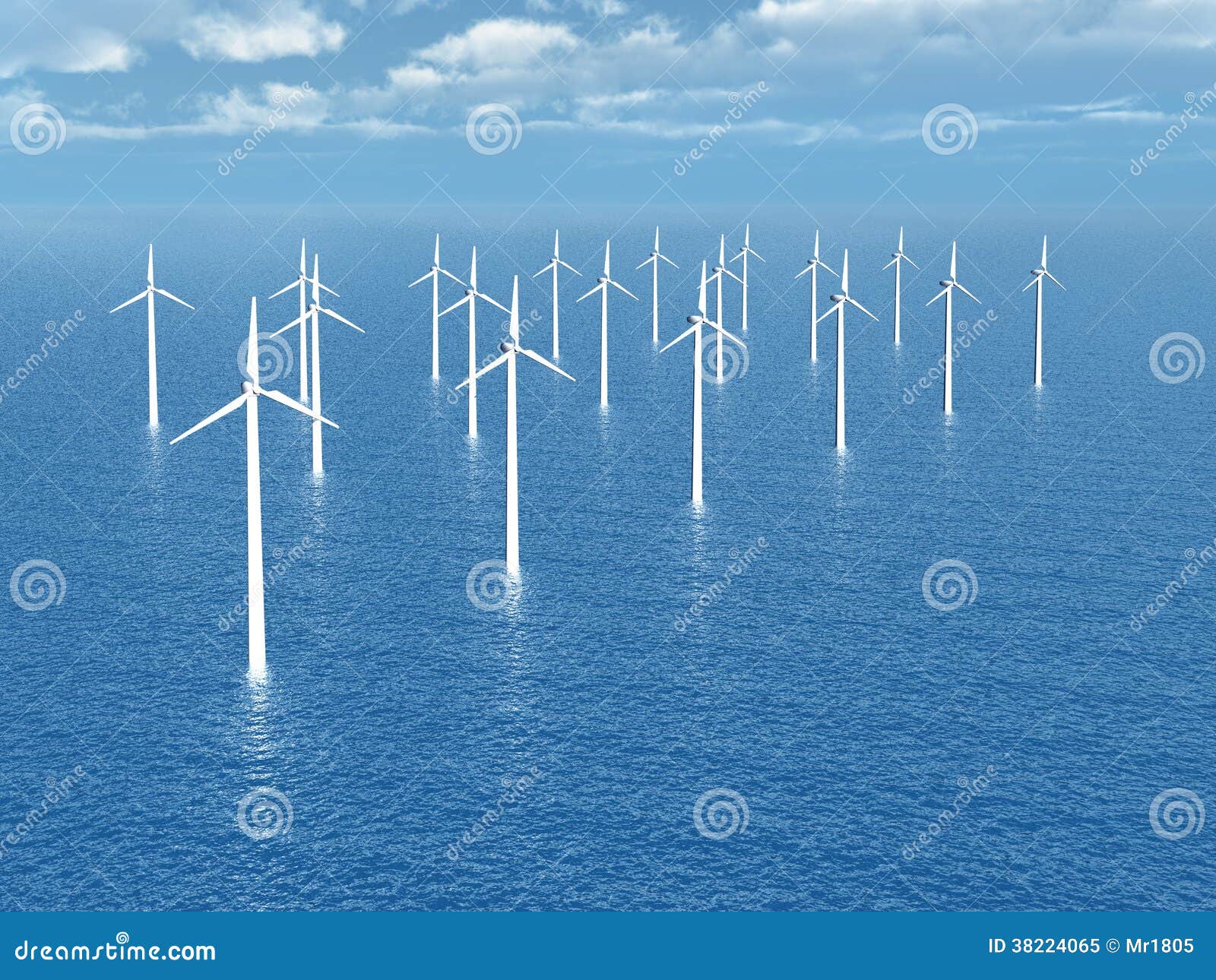 Offshore Wind Farm stock illustration. Illustration of innovation ...