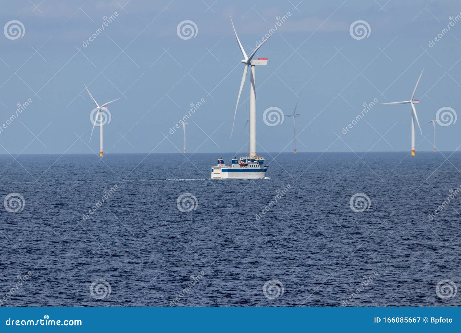 Offshore Wind Farm in Denmark. Stock Image - Image of industry, mill ...
