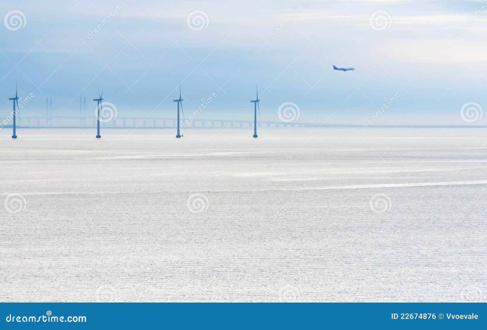 Offshore Wind Farm at Early Morning Stock Photo - Image of copenhagen ...