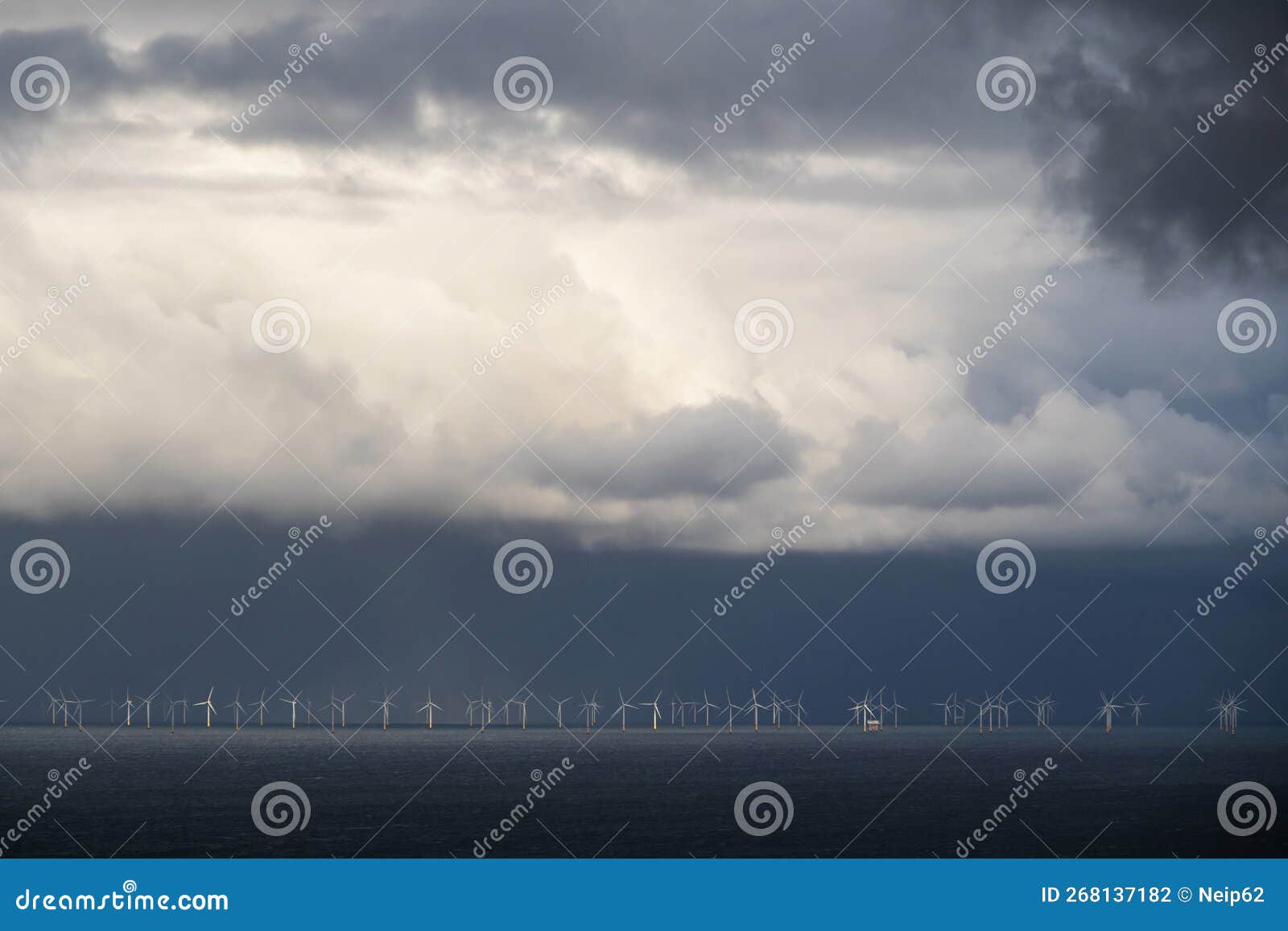 Offshore Wind Farm. a Large Wind Farm with a Large Number of Wind ...