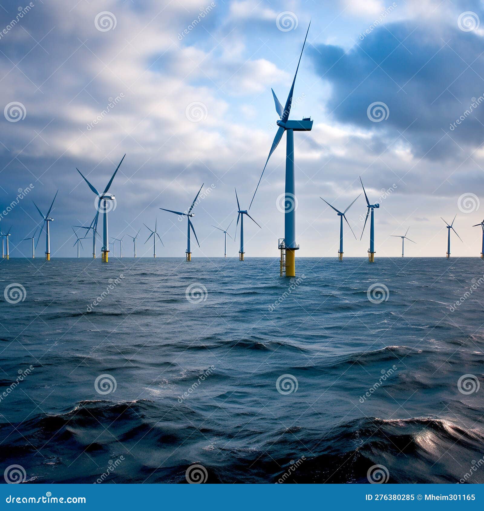 Offshore Wind Park Created with Generative AI Technology Stock ...
