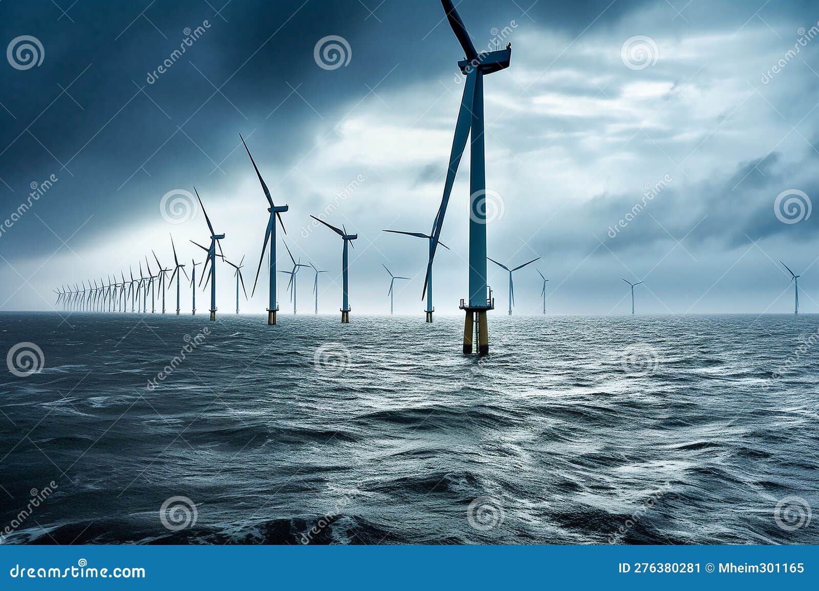 Offshore Wind Park Created with Generative AI Technology Stock ...