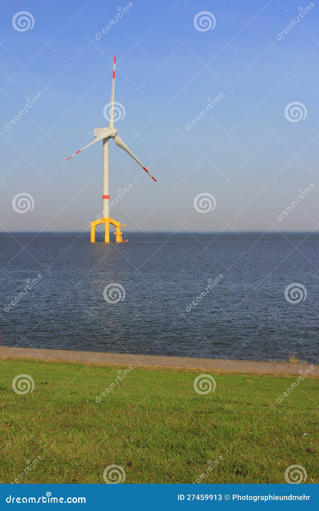 Offshore Wind Power Plant in the North Sea Stock Image - Image of ...