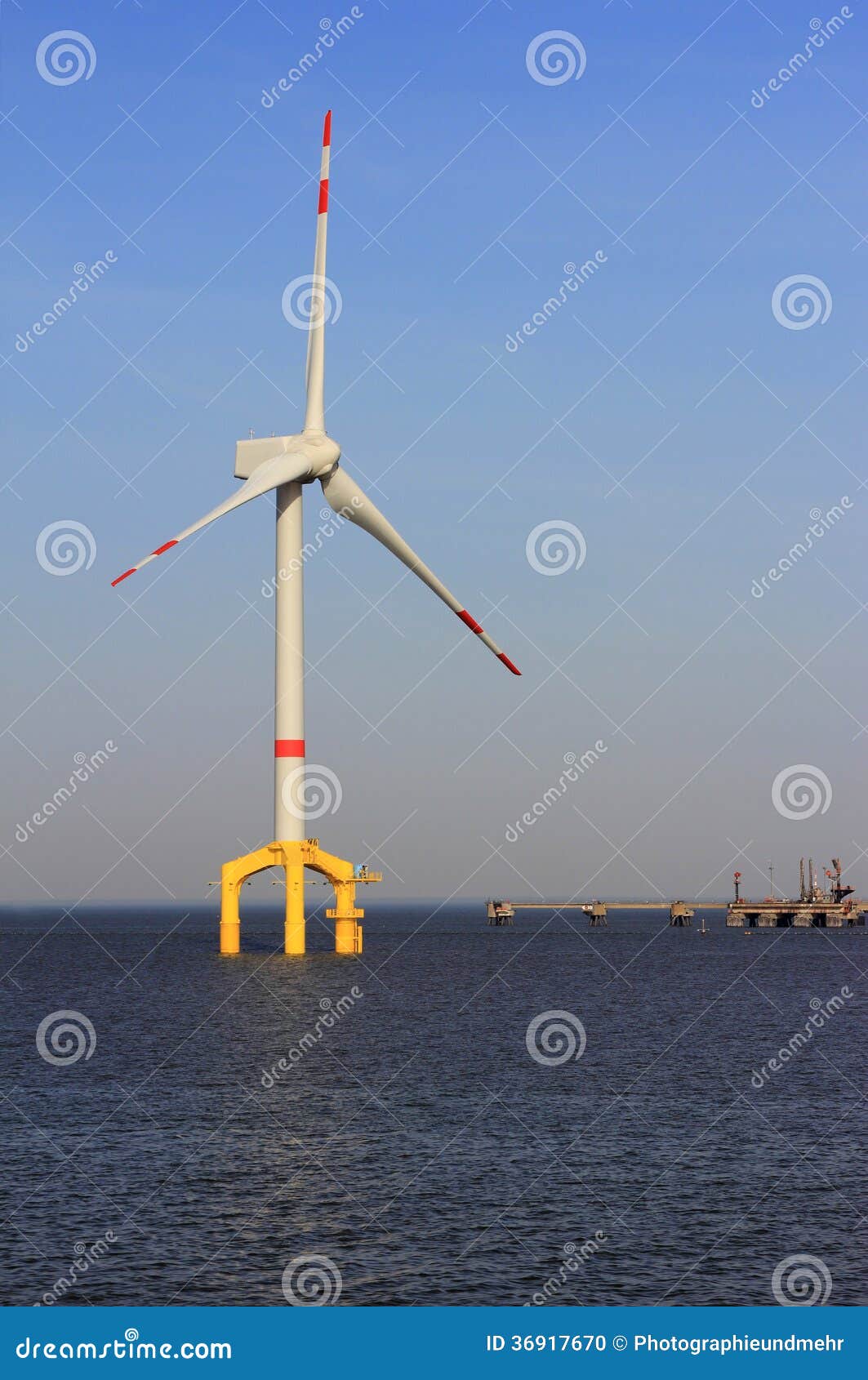 Offshore wind power plant stock photo. Image of pier - 36917670
