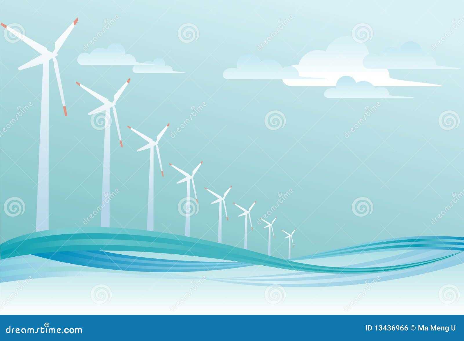 Offshore wind turbine stock vector. Illustration of environmental ...