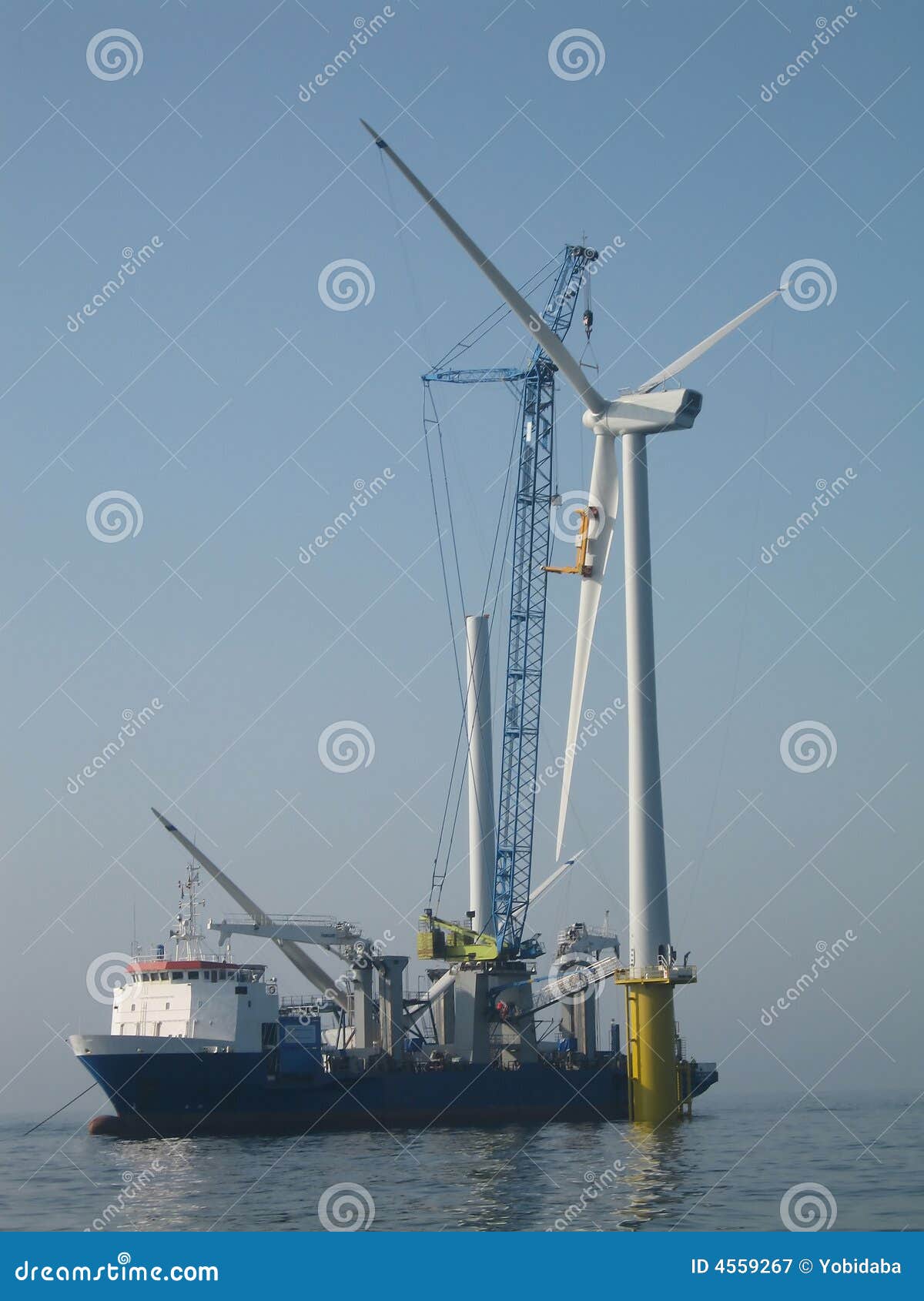 Offshore Wind Turbine Assembly Stock Image - Image of high, change: 4559267