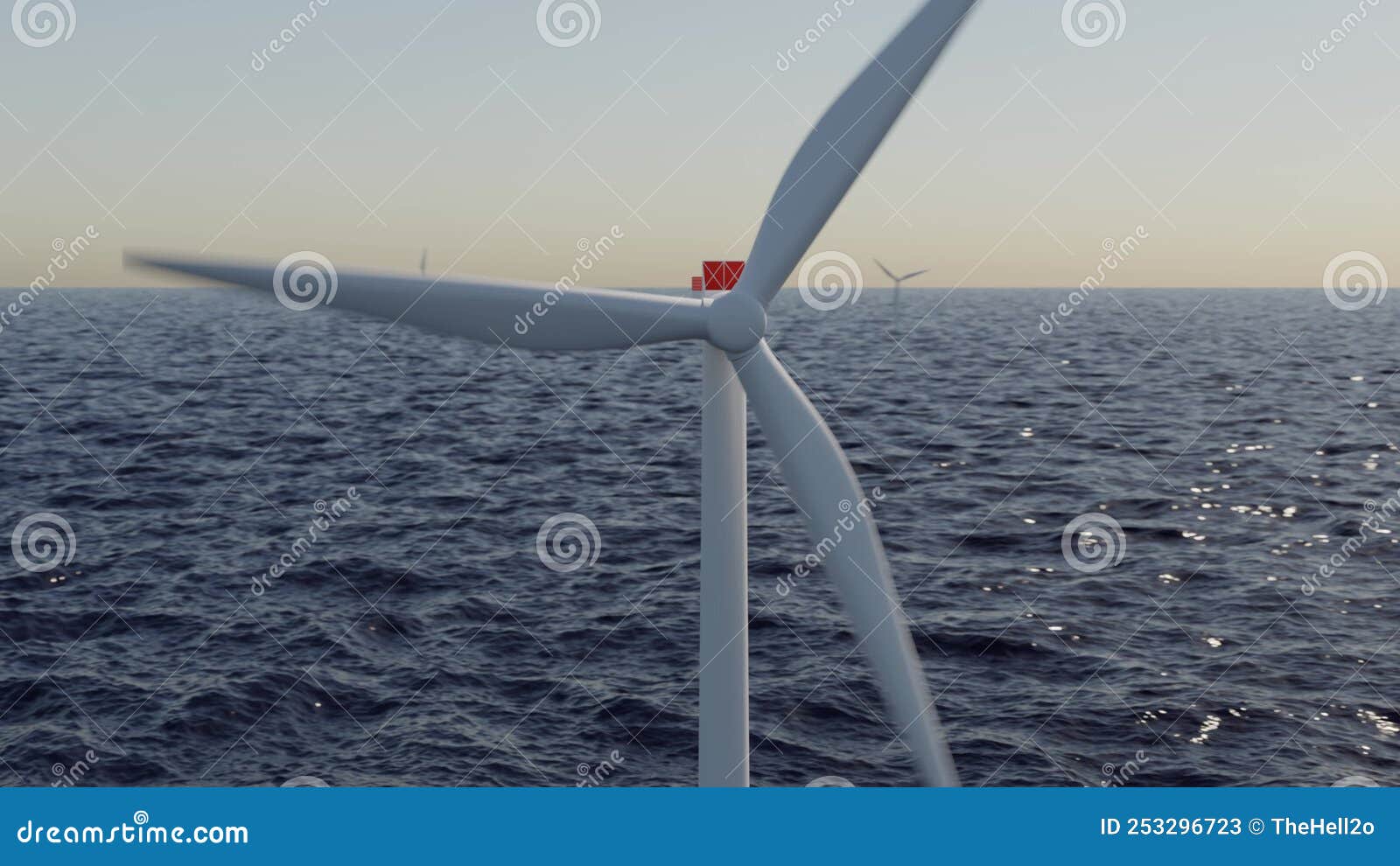 Offshore Wind Turbine Fly Around Stock Video - Video of generator ...
