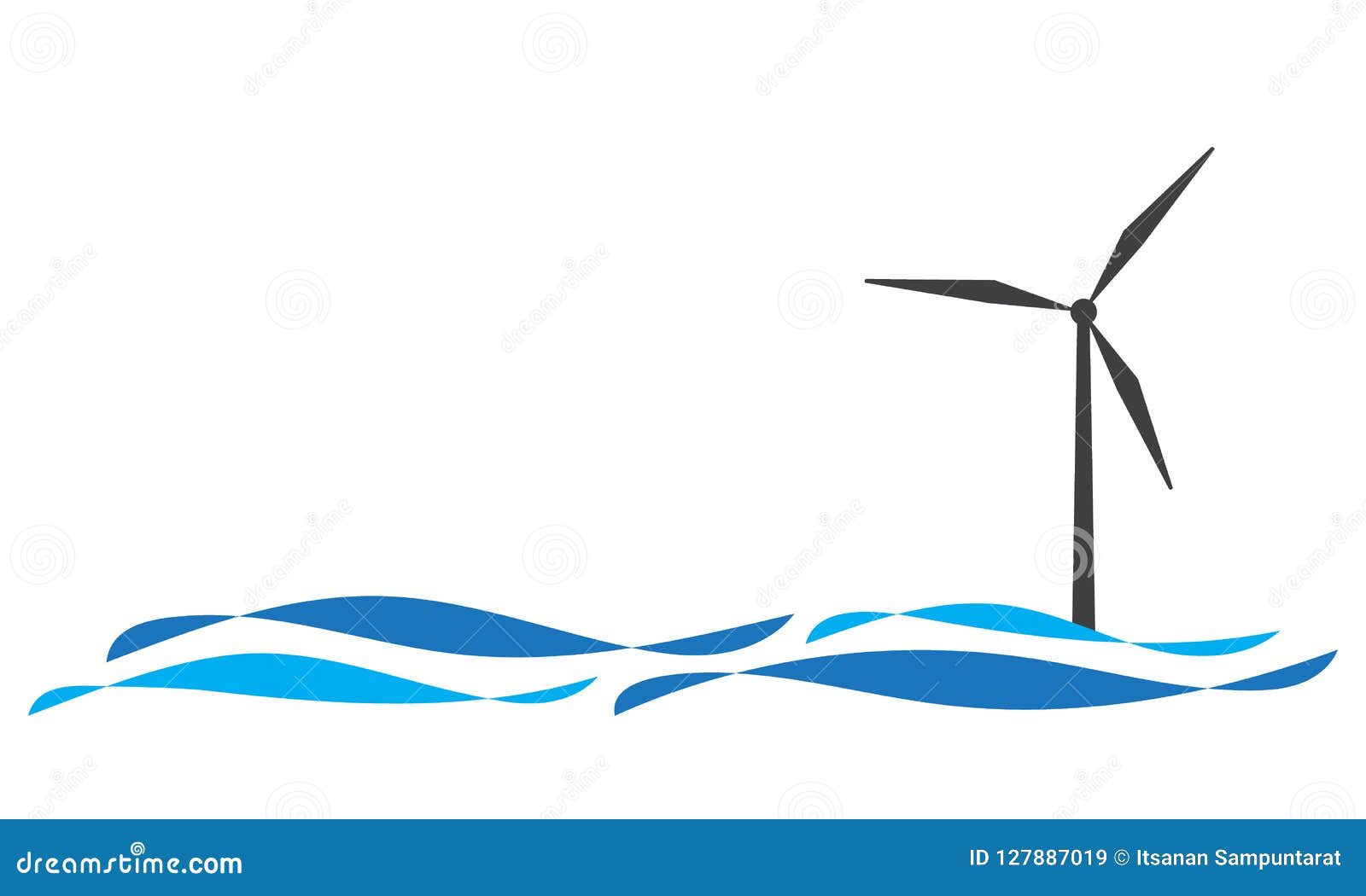 Offshore Wind Turbine Illustration Stock Vector - Illustration of ...