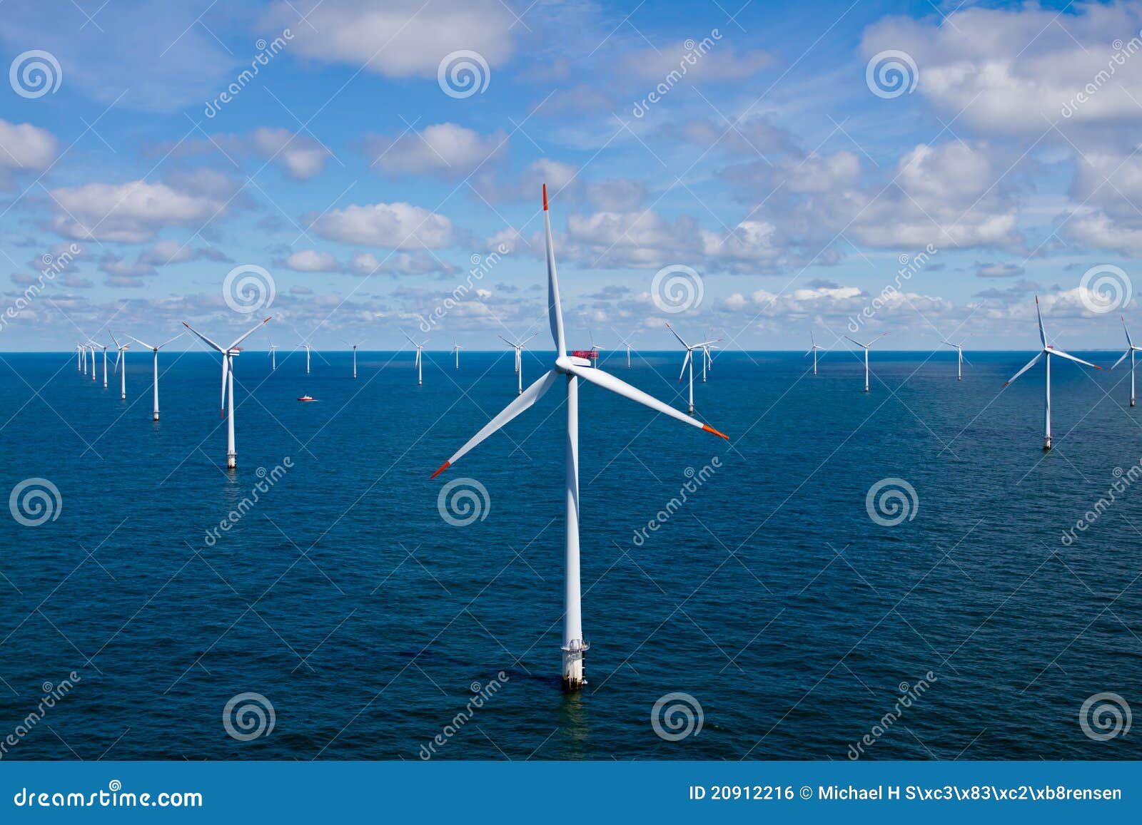 Offshore Windfarm stock photo. Image of tower, windmill - 20912216
