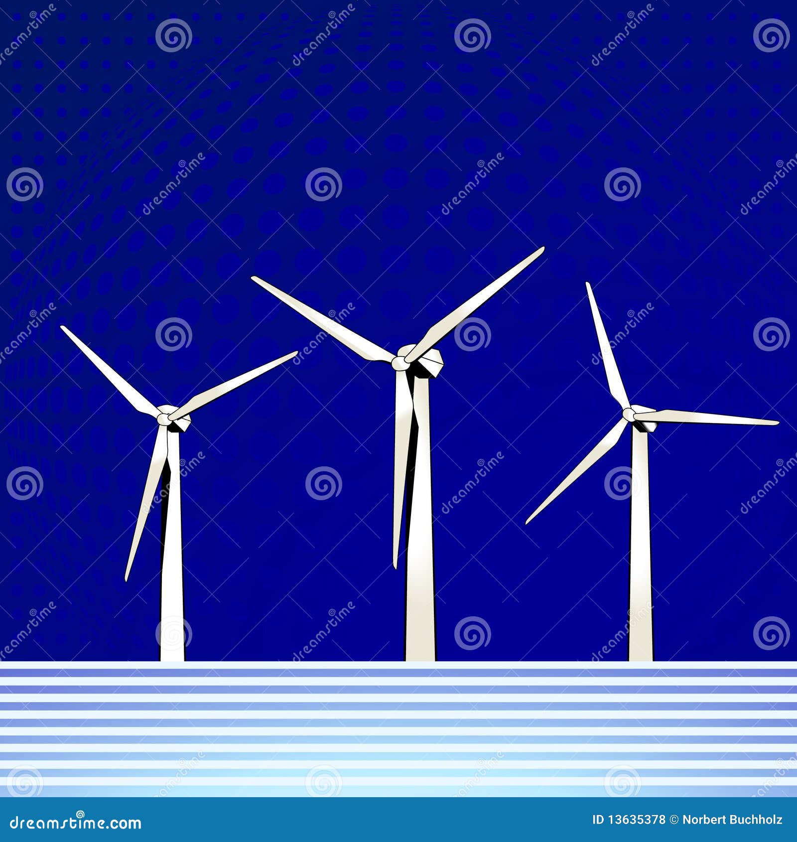 Offshore windmill stock vector. Illustration of electricity - 13635378