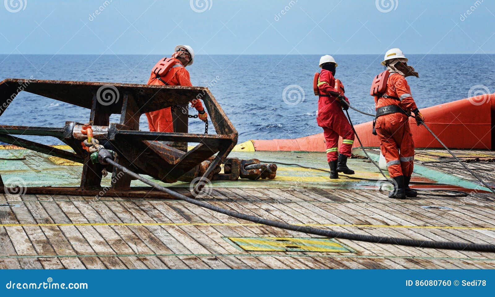 Offshore worker on deck editorial image. Image of crew - 86080760