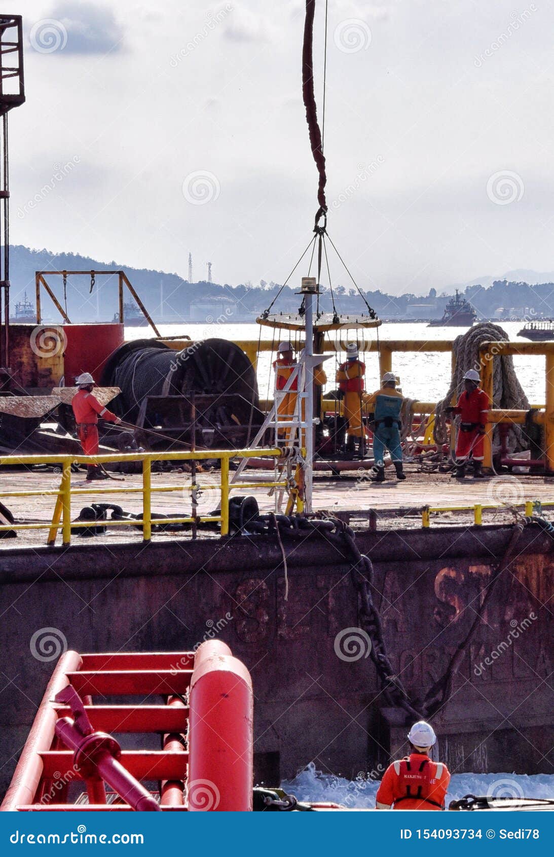 Offshore Worker Transfer from Oil Platform To Accommodation Barge ...