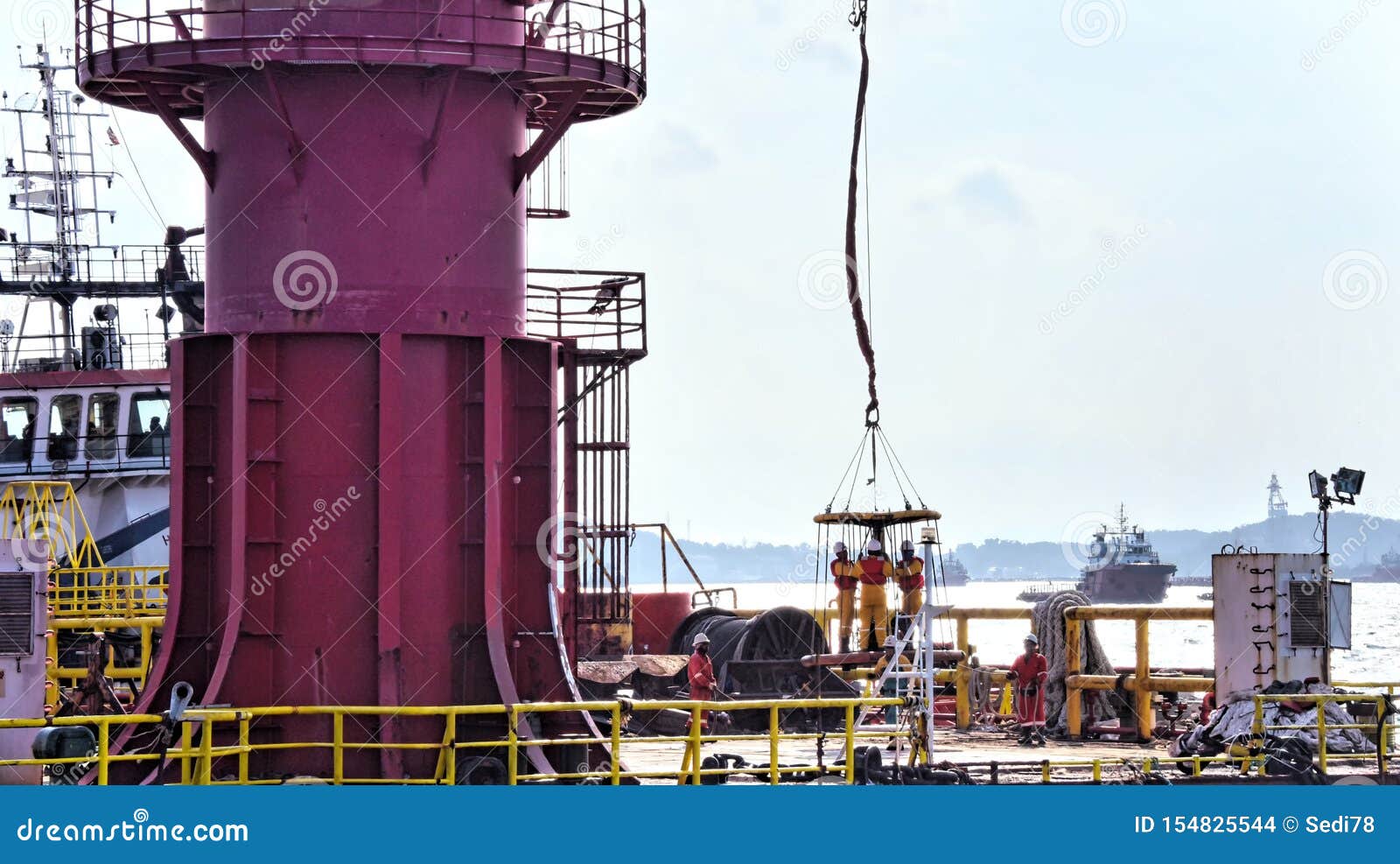 Offshore Worker Transfer from Oil Platform To Accommodation Barge ...