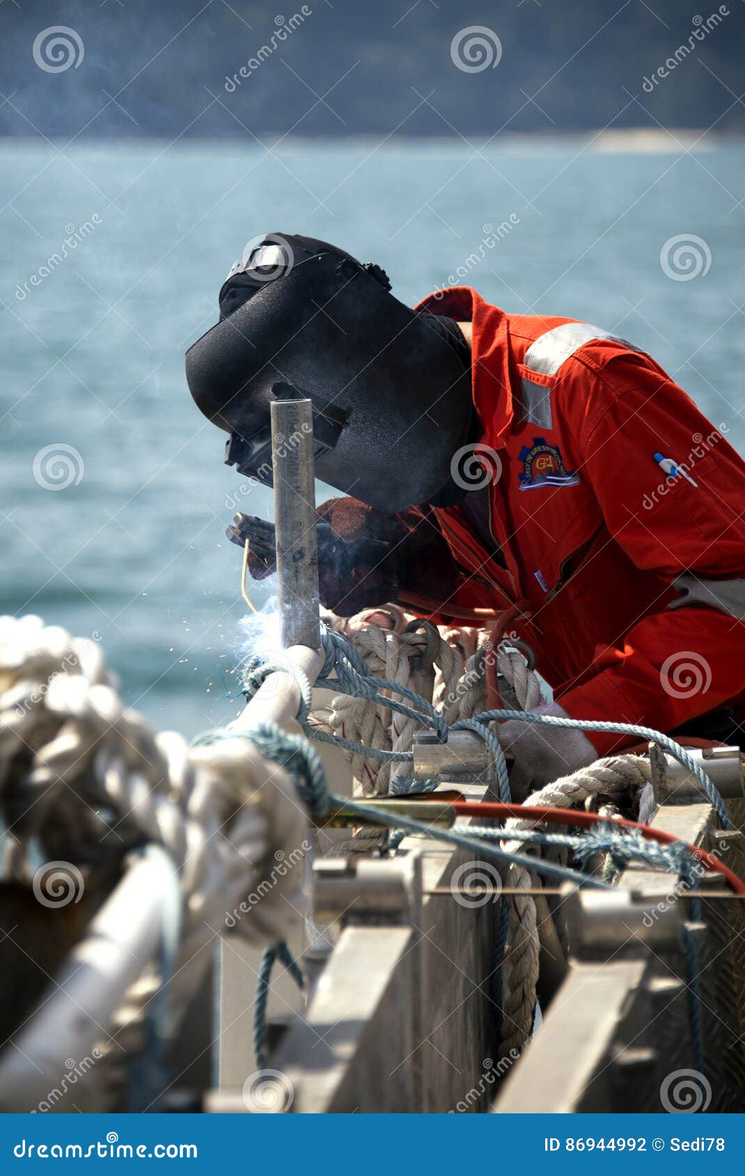 Offshore working on deck editorial photography. Image of working - 86944992