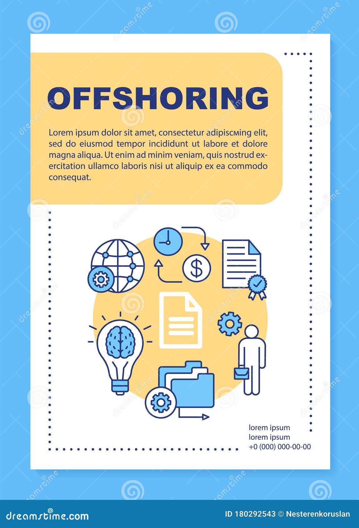 Offshoring Brochure Template Layout. Business Department Relocation ...