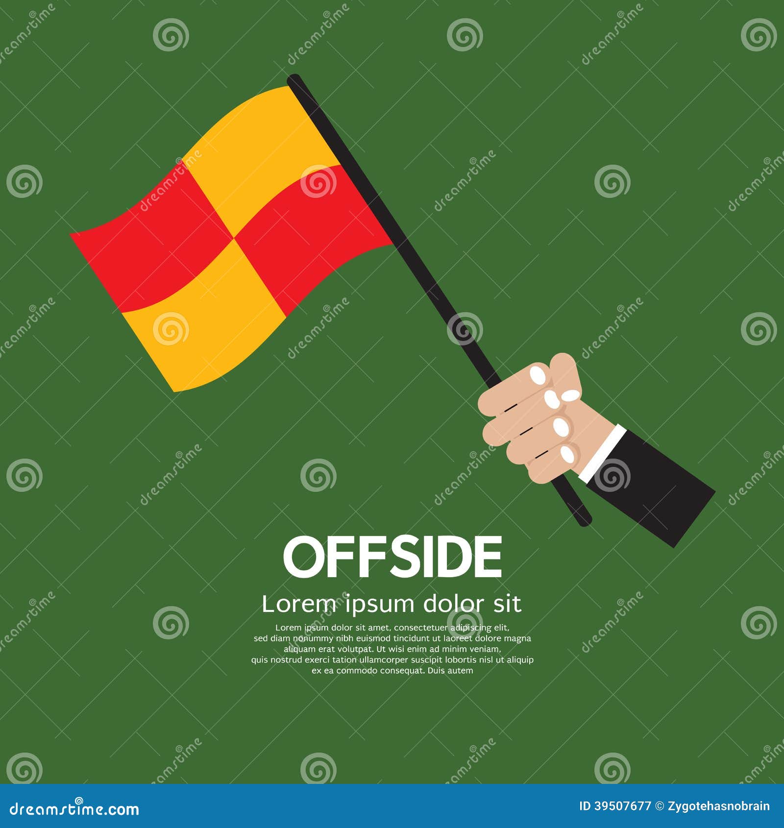 Offside Football stock vector. Illustration of flag, sport - 39507677
