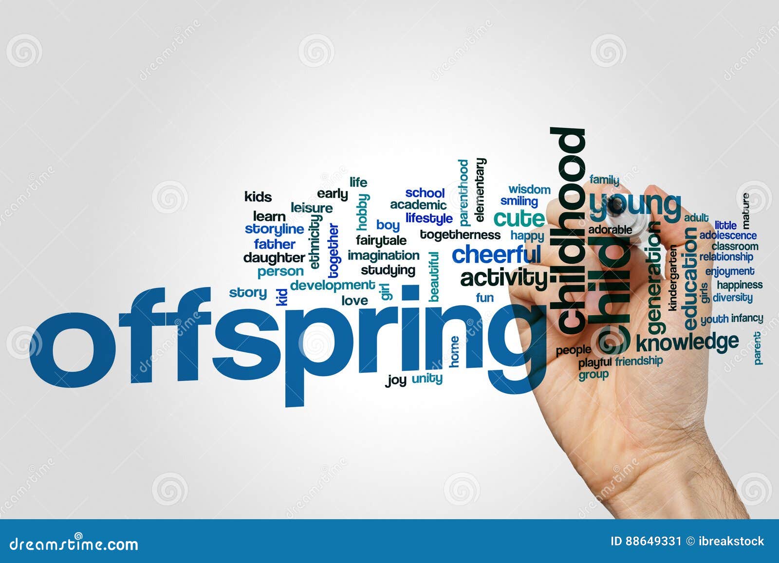 Offspring word cloud stock image. Image of generation - 88649331