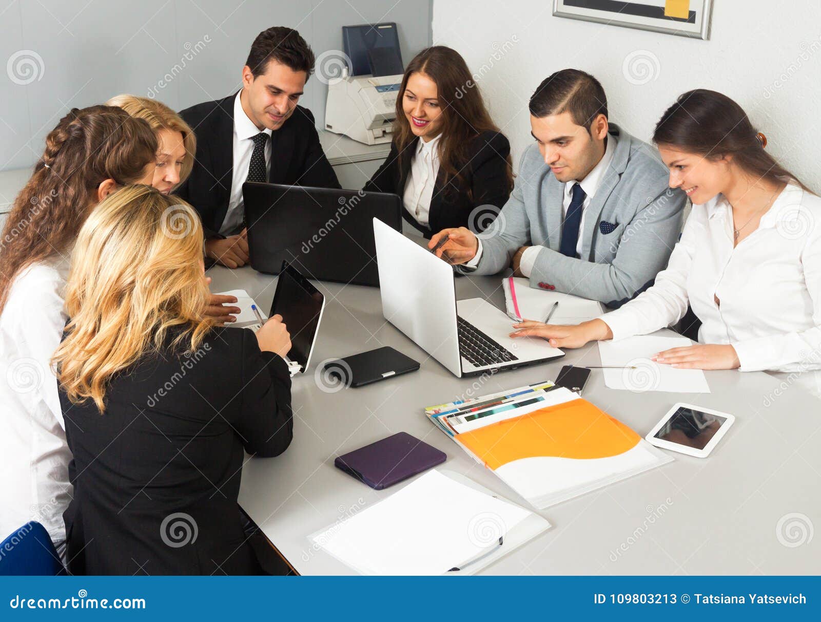Colleagues in Negotiations in Conference Room Stock Image - Image of ...