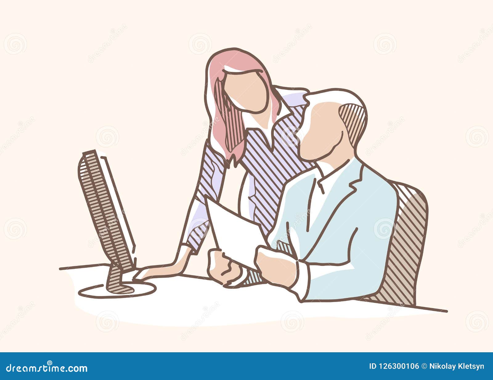 Oficina 1 Del Jefe Del Dibujo Ilustración del Vector - Ilustración de ...