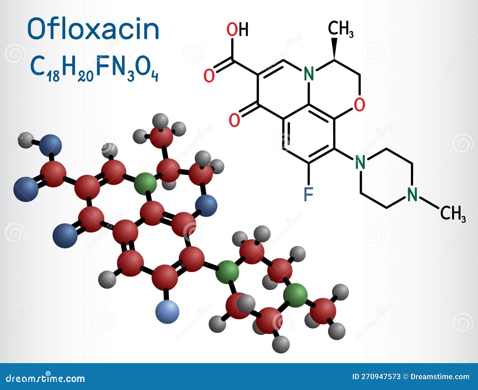 Ofloxacin Fluoroquinolone Molecule. It Is Quinolone Antibiotic ... Ofloxacin Fluoroquinolone Molecule. It Is Quinolone Antibiotic ...
