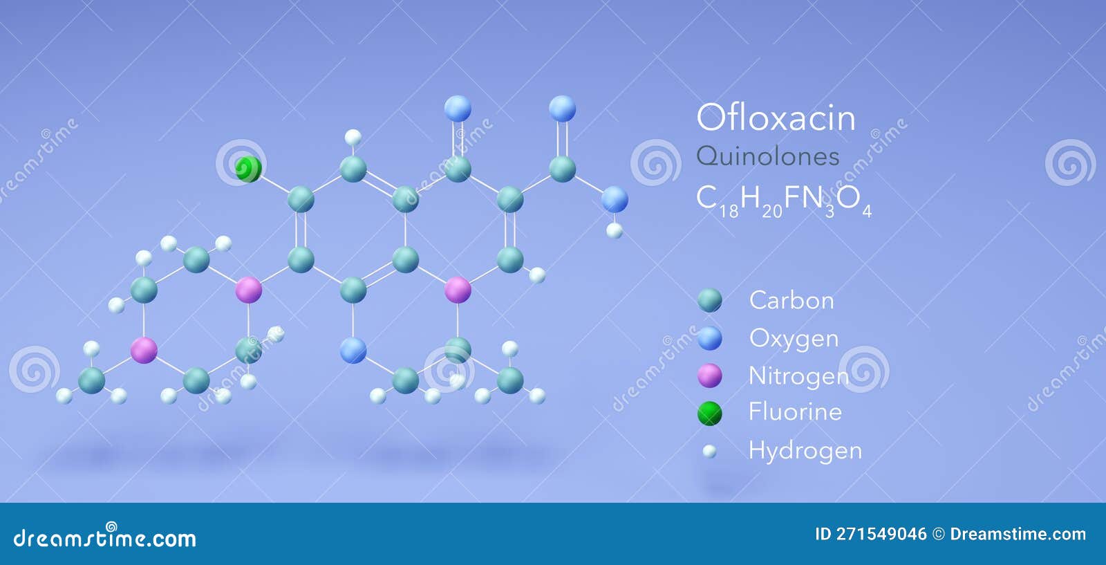 Ofloxacin Molecule, Molecular Structures, Quinolones, 3d Model ...