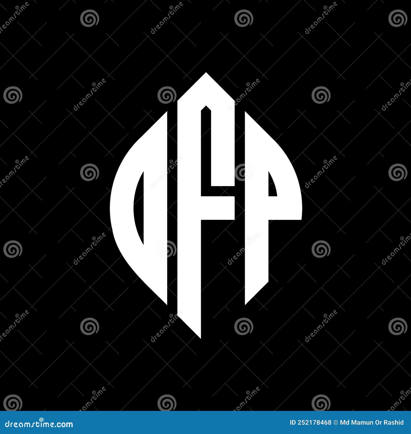 OFP Circle Letter Logo Design with Circle and Ellipse Shape. OFP ...