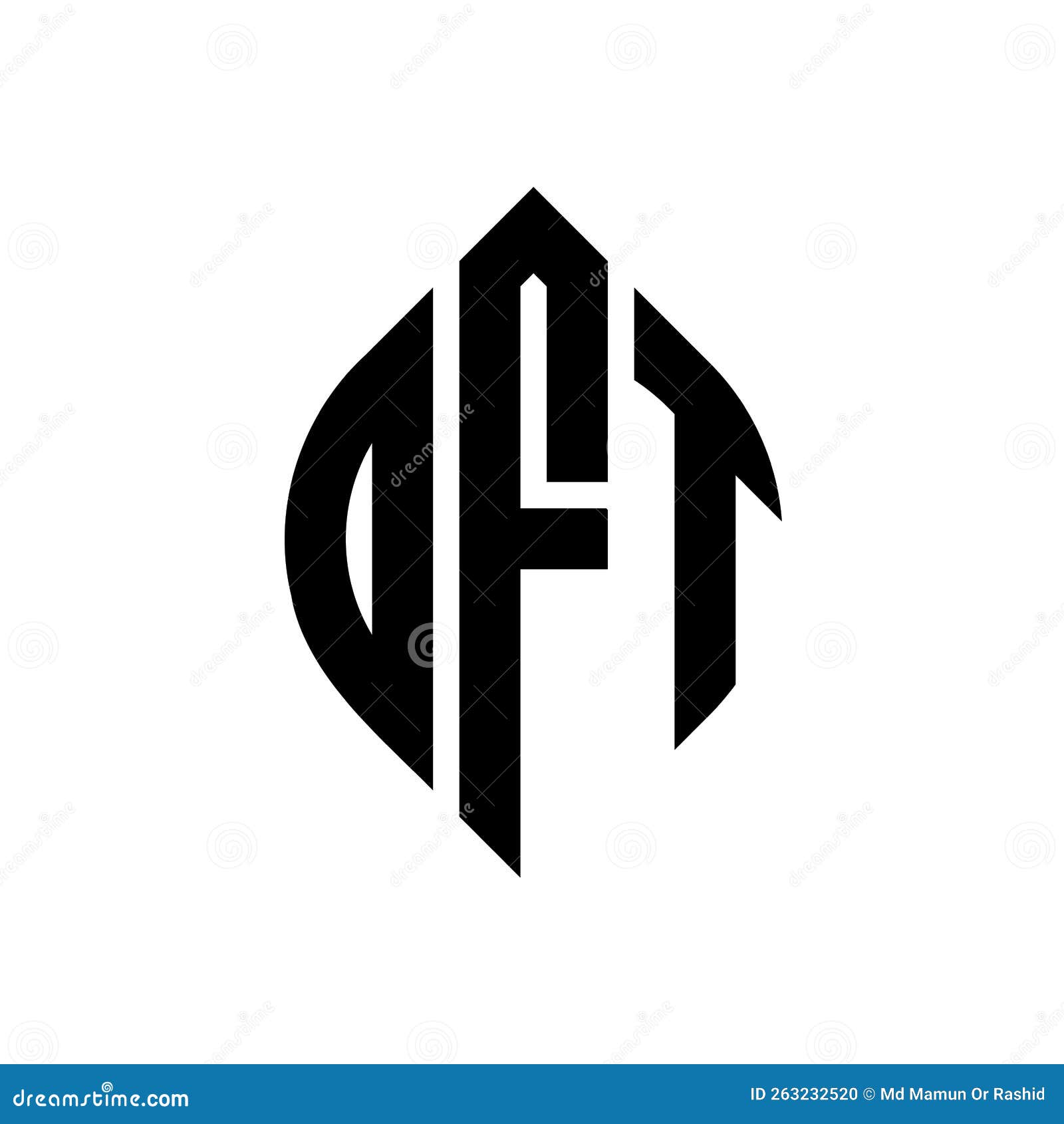 OFT Circle Letter Logo Design with Circle and Ellipse Shape. OFT ...