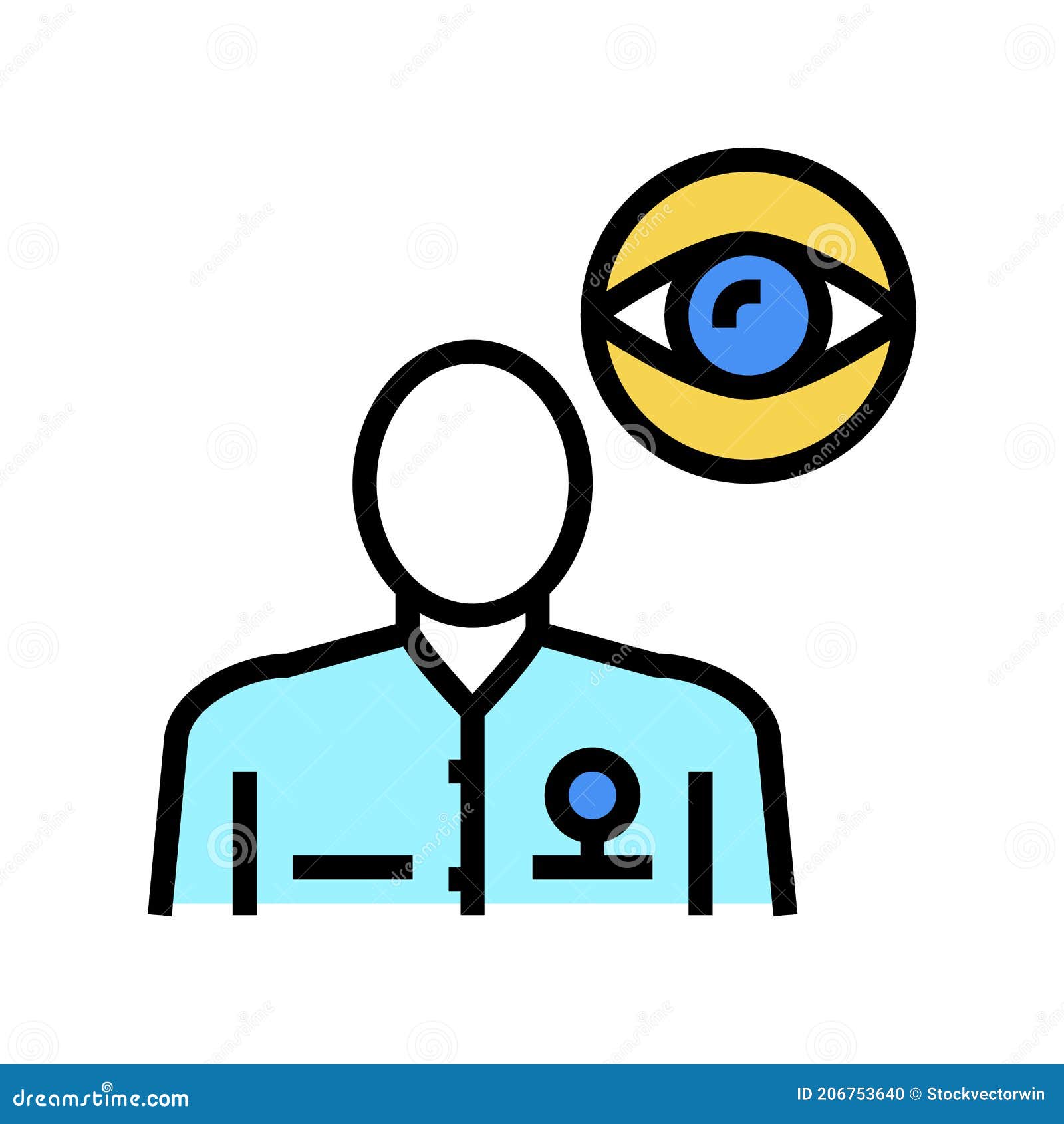 Oftalmología Médico Especialista En Color Icono Ilustración Vectorial