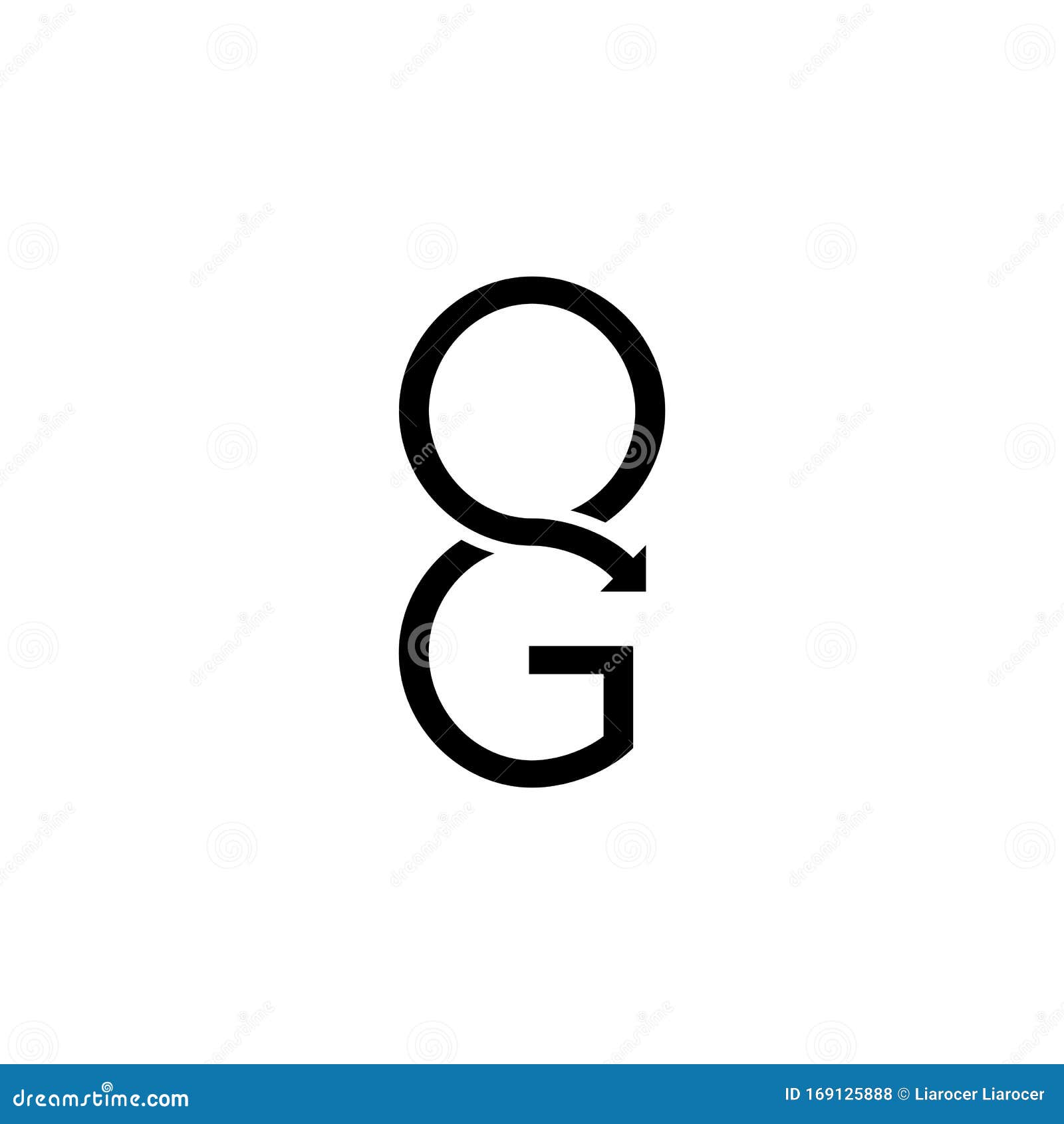 OG Letter Logo Vector Black Color Stock Vector - Illustration of style ...
