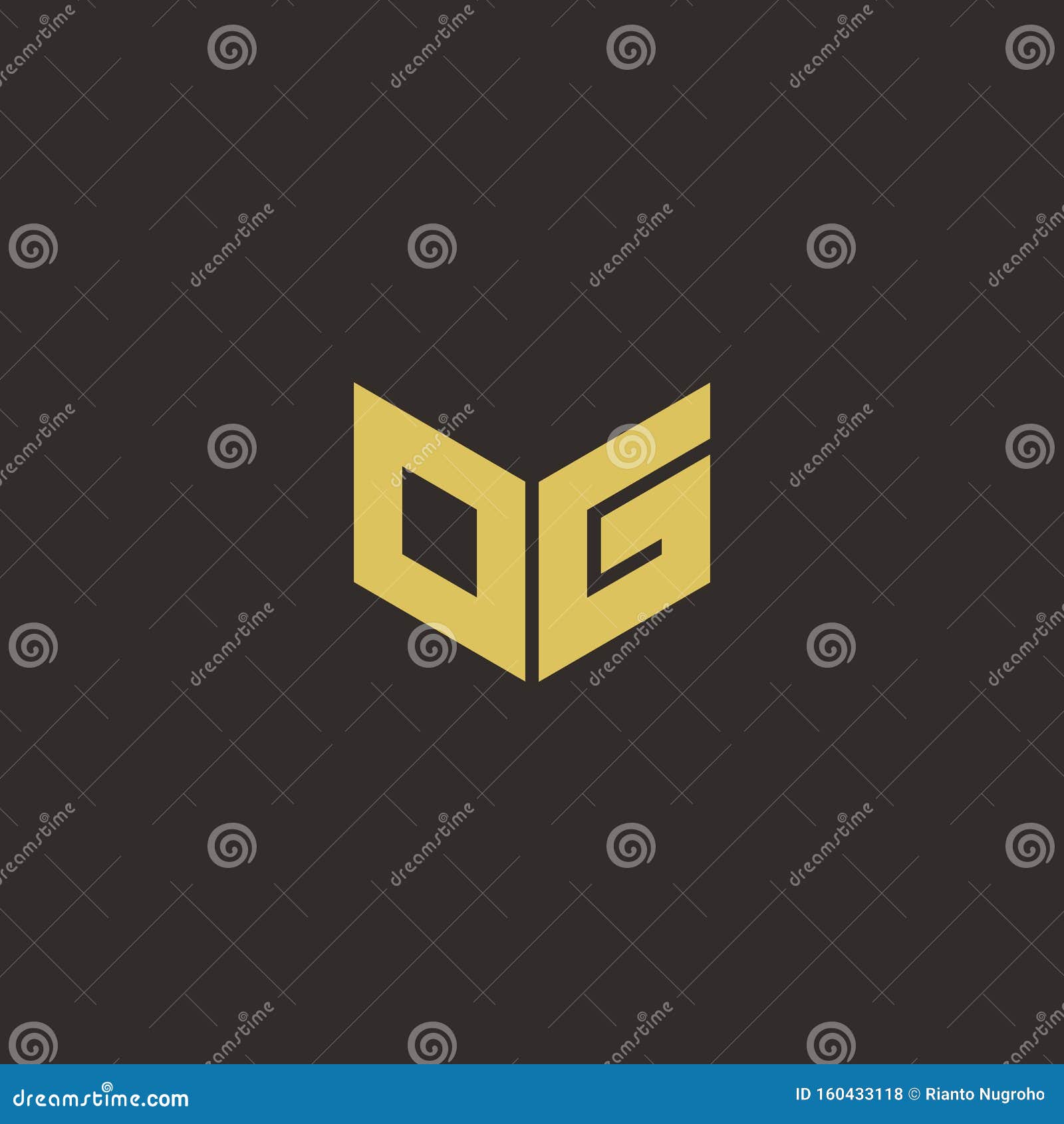 OG Logo Letter Initial Logo Designs Template with Gold and Black ...