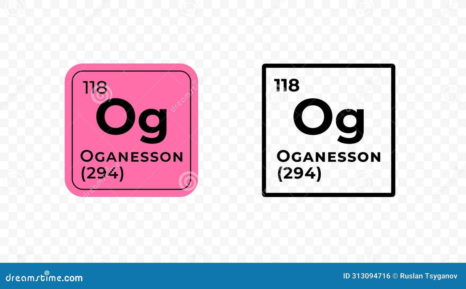 Oganesson Og Chemical Element Of Periodic Table Isolated On White ...