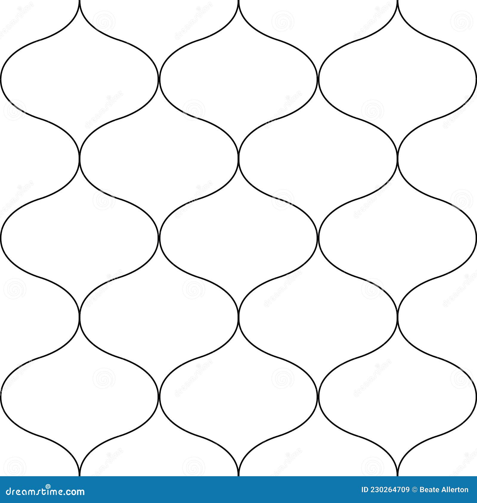 Ogee Abstract Vector Seamless Pattern Background with Retro Shapes Net ...