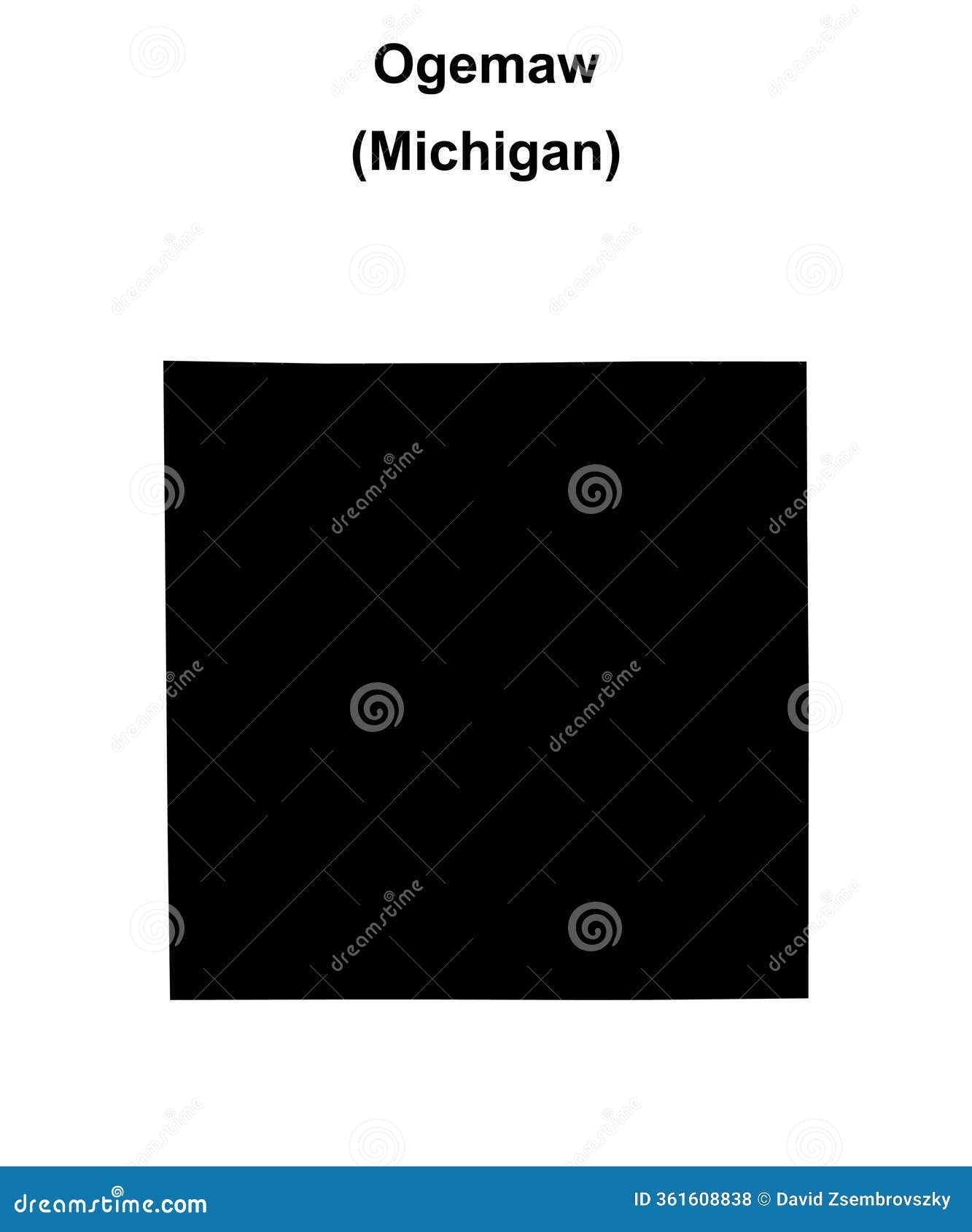 Map Of Ogemaw In Michigan Cartoon Vector | CartoonDealer.com #193360207