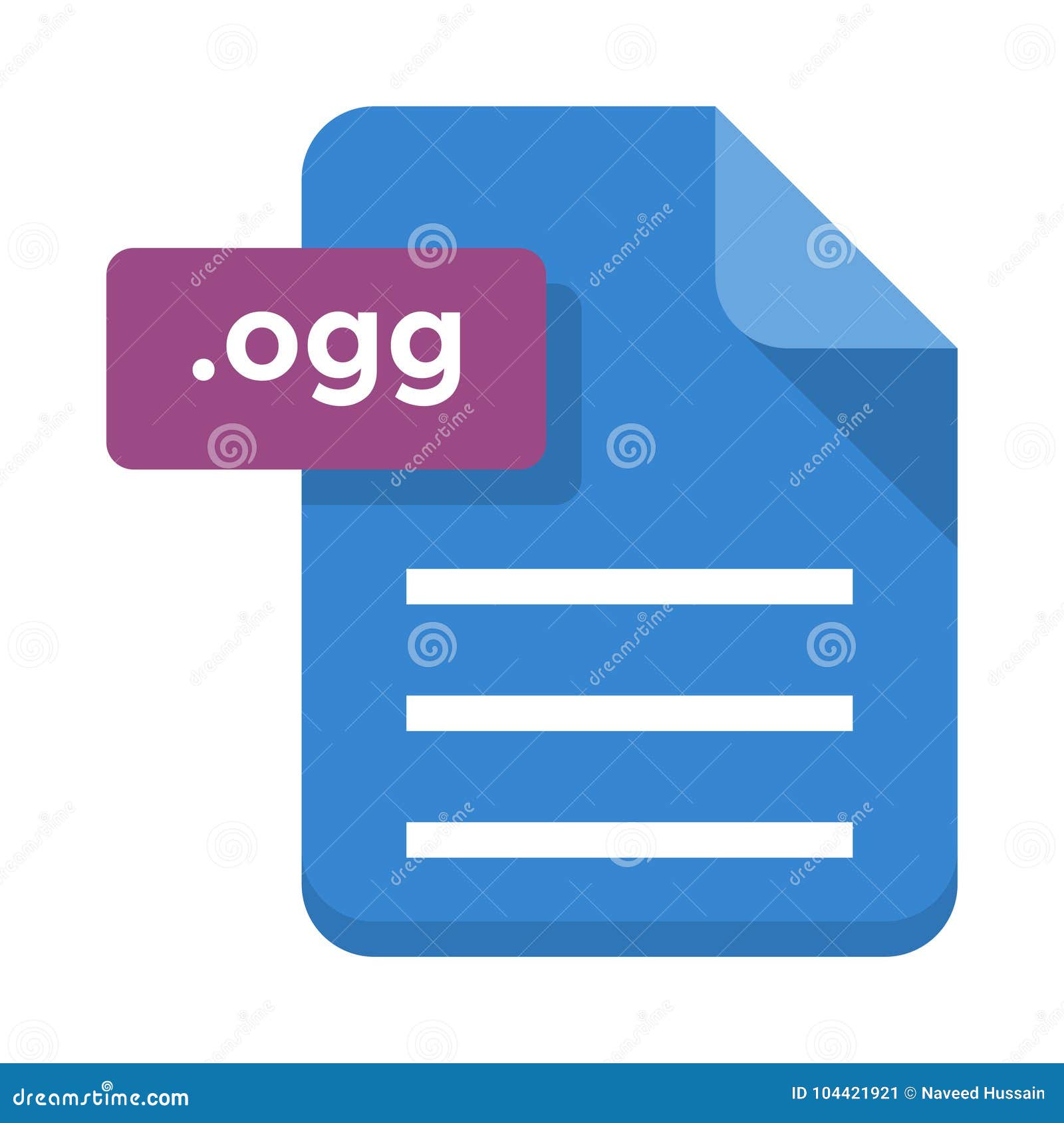 Ogg file flat icon stock illustration. Illustration of flat - 104421921