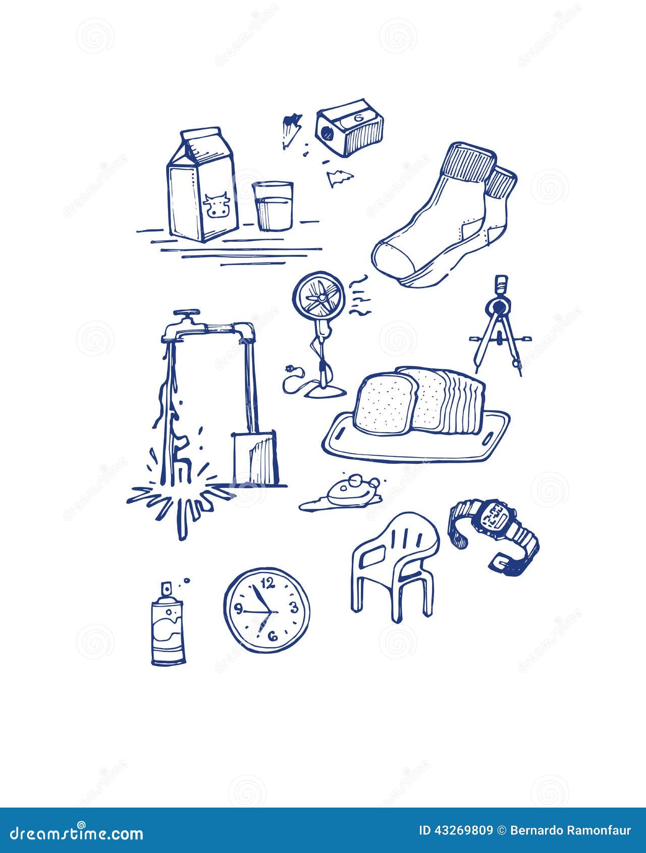 Oggetti vari illustrazione di stock. Illustrazione di bussola - 43269809