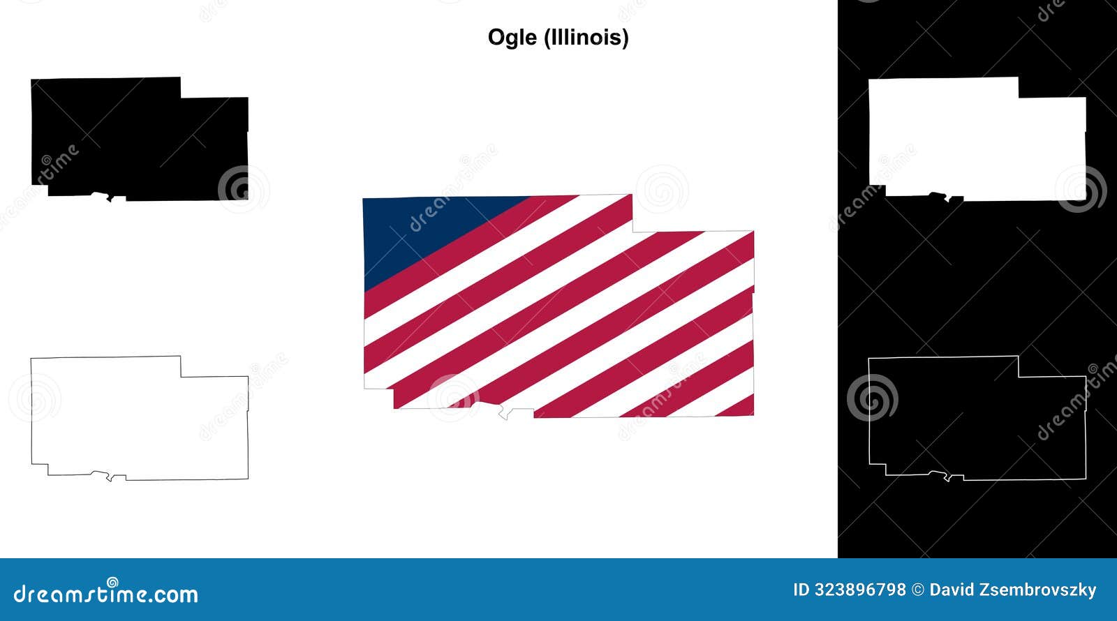 Ogle outline map stock illustration. Illustration of cartography ...