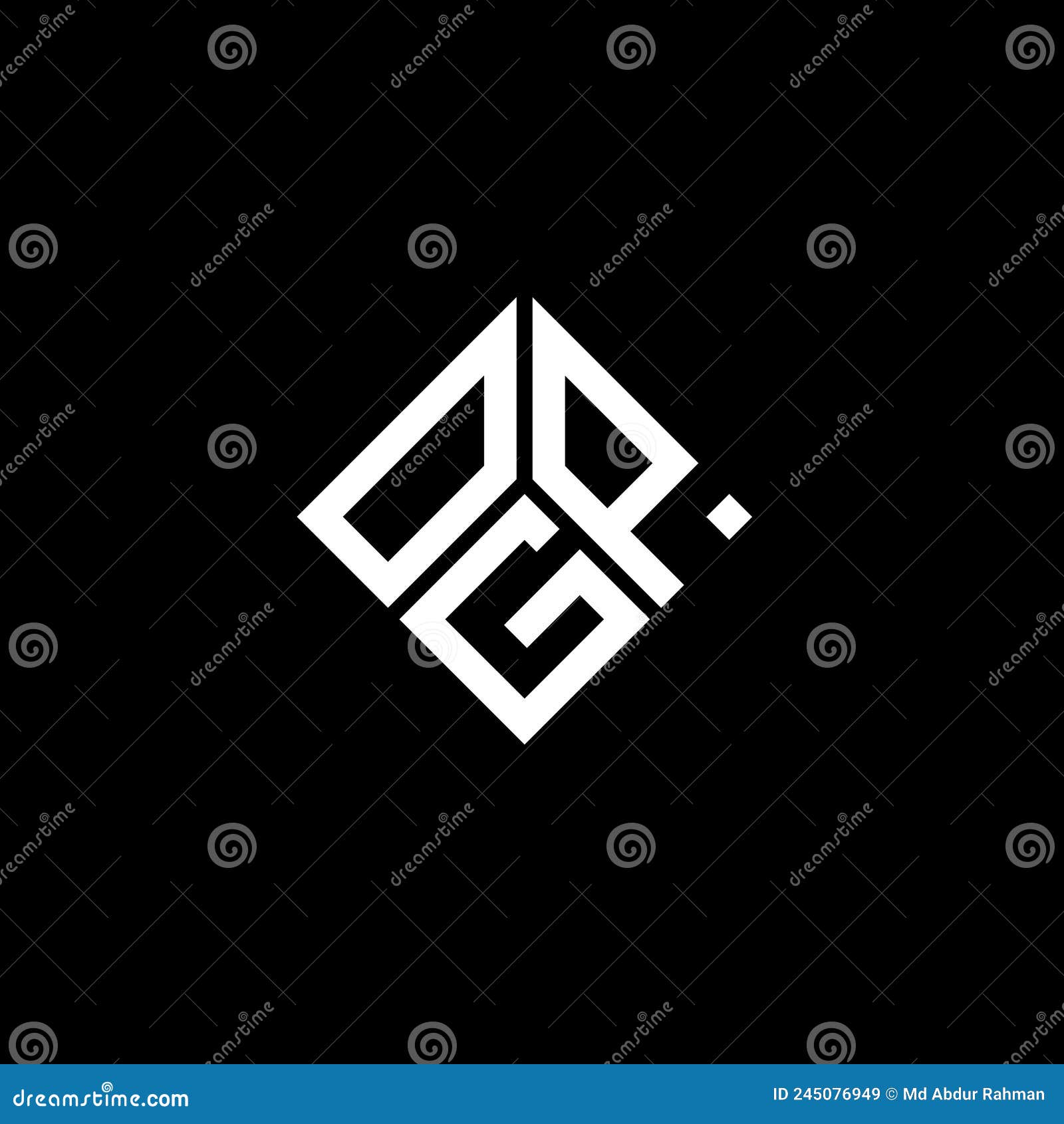 OGP Letter Logo Design on Black Background. OGP Creative Initials ...