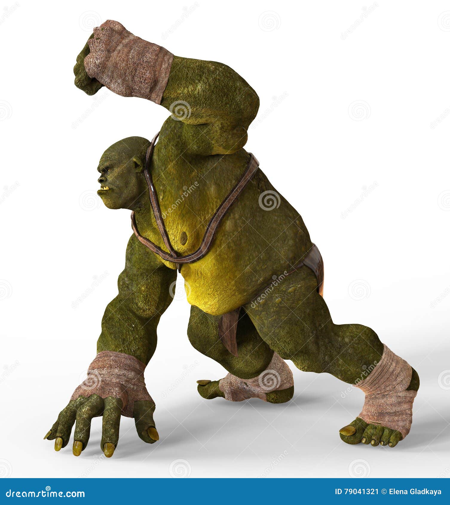 Ogre 3D Illustration stock illustration. Illustration of green - 79041321