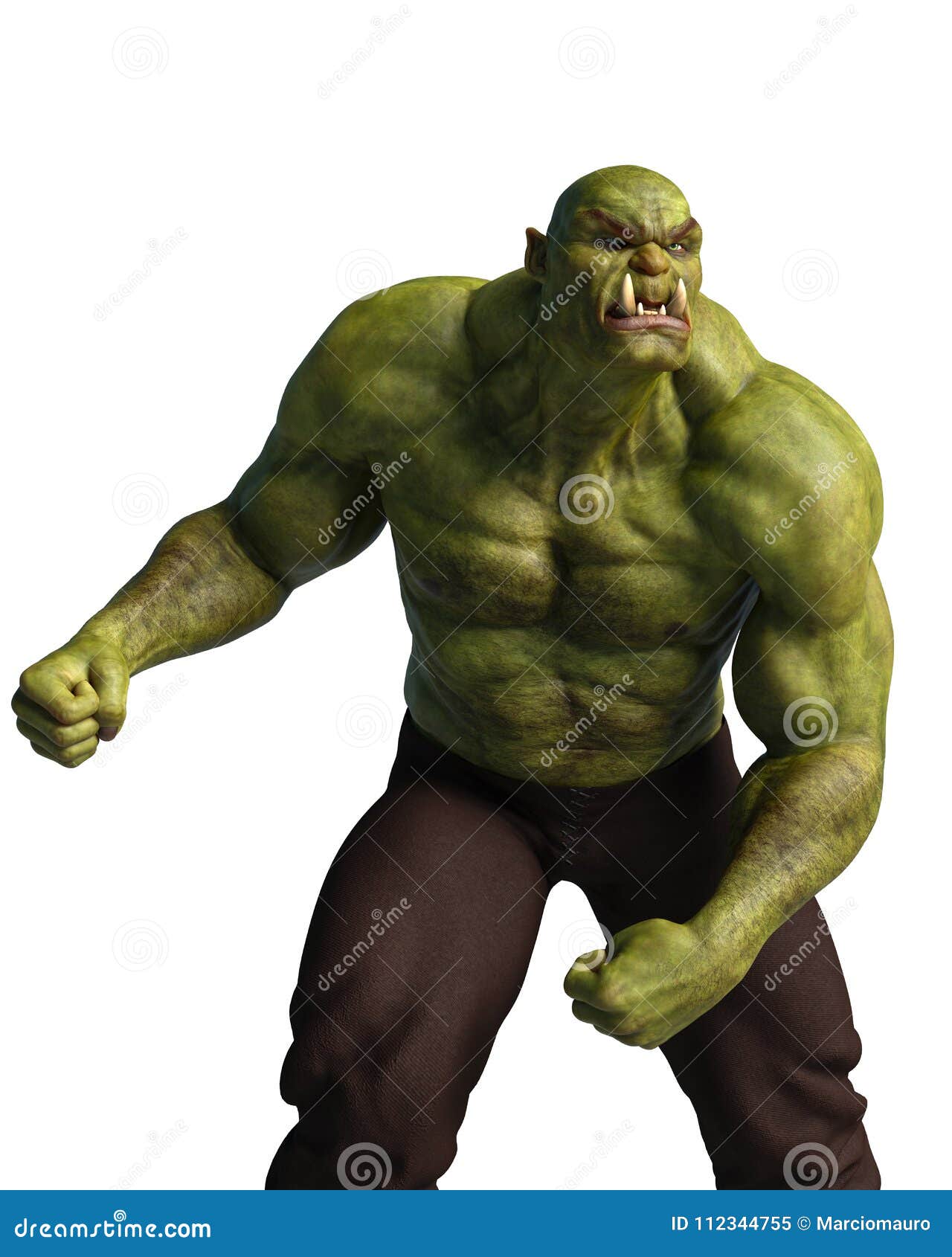 Ogre Verde Em Um Fundo Branco Ilustração Stock - Ilustração de campo ...