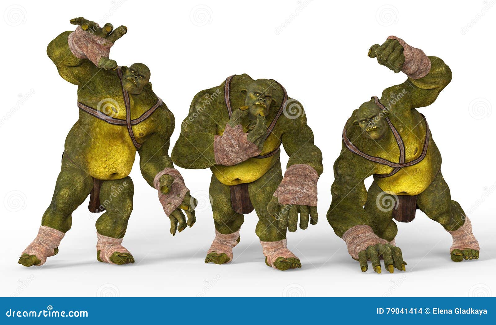 Ogres 3D Illustration stock illustration. Illustration of huge - 79041414