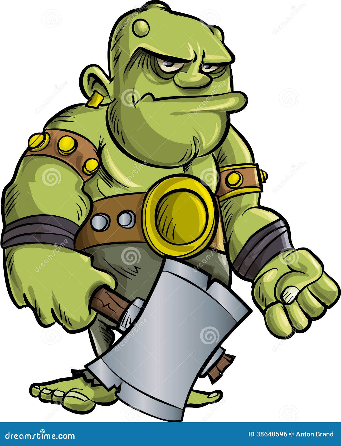 Ogro De La Historieta Con Un Hacha Grande Imagen de archivo libre de ...