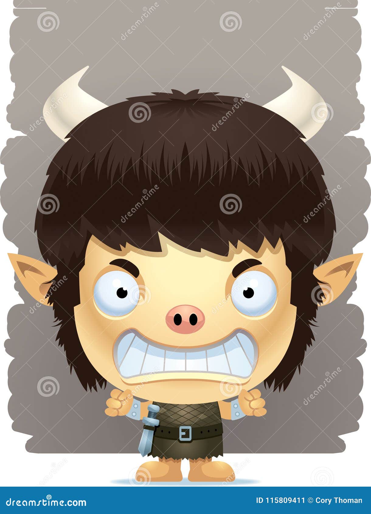 Ogro Enojado Del Muchacho De La Historieta Ilustración del Vector ...